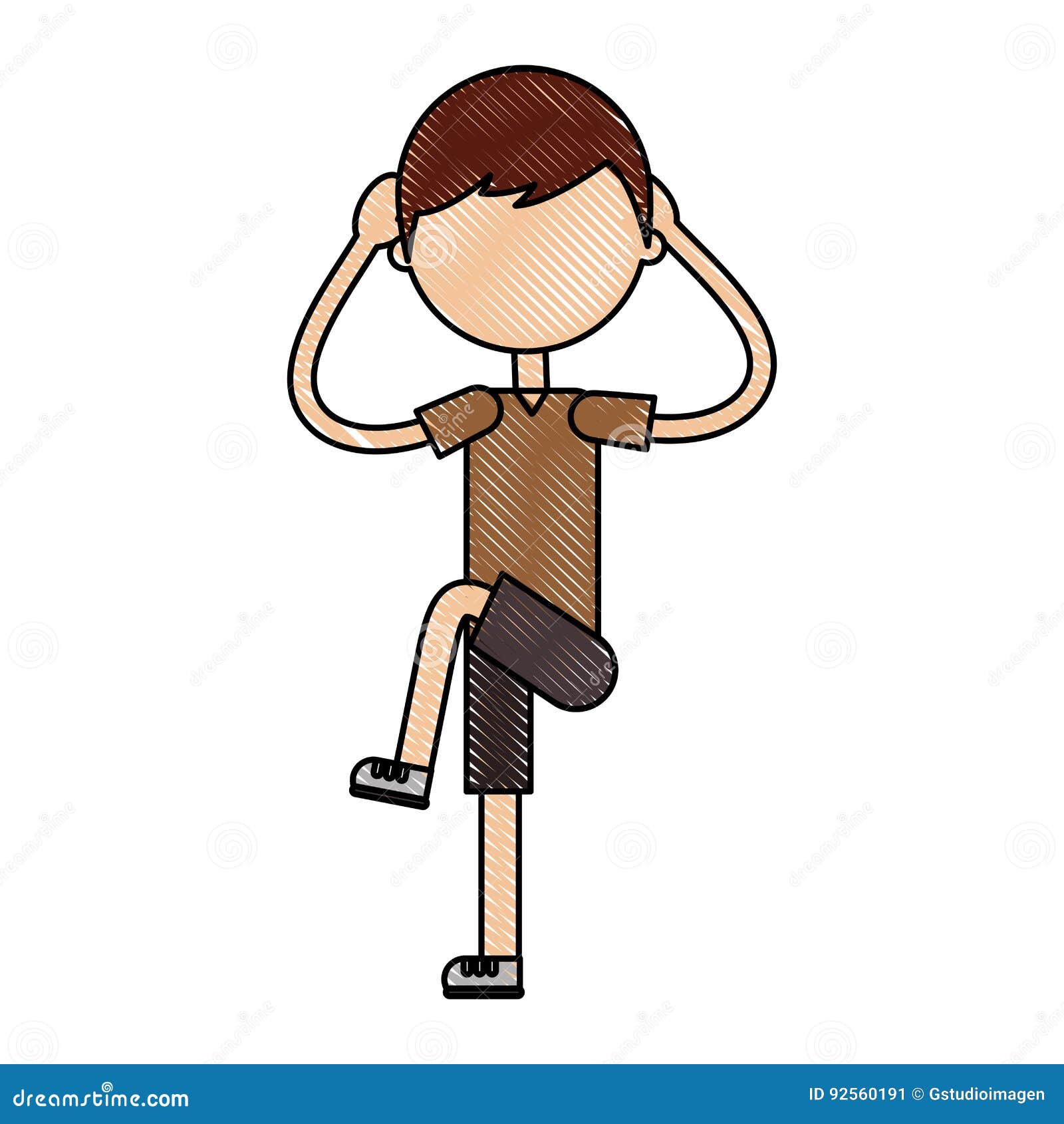 Fitness boy exercising stock vector. Illustration of elements - 92560191