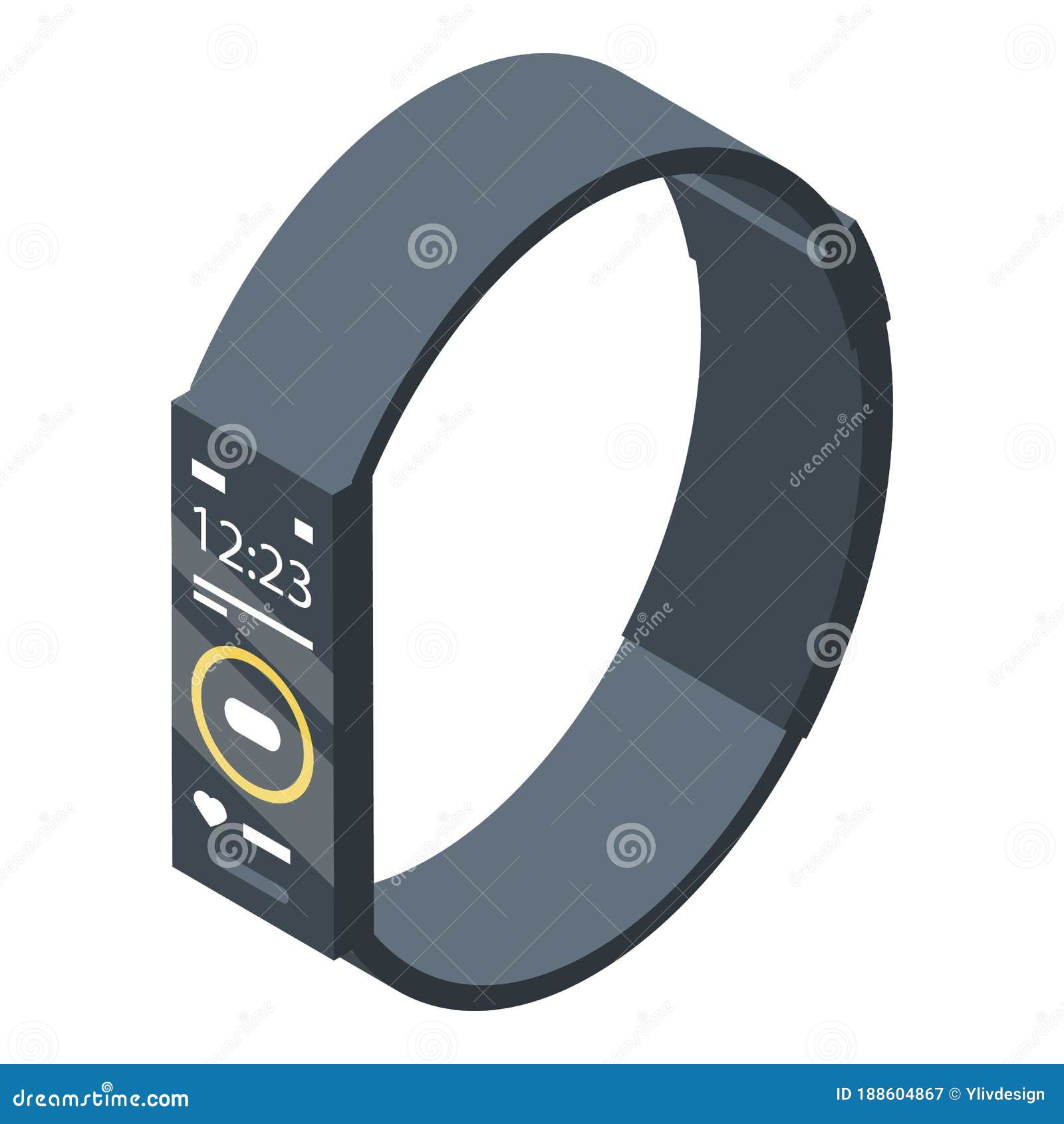Fitness Bracelet Icon, Isometric Style Stock Vector - Illustration of ...