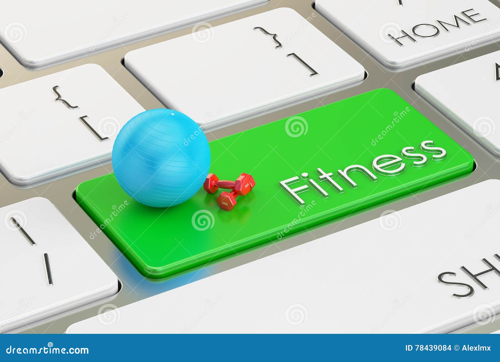 Fitness Button, Key on Keyboard Stock Illustration - Illustration of ...