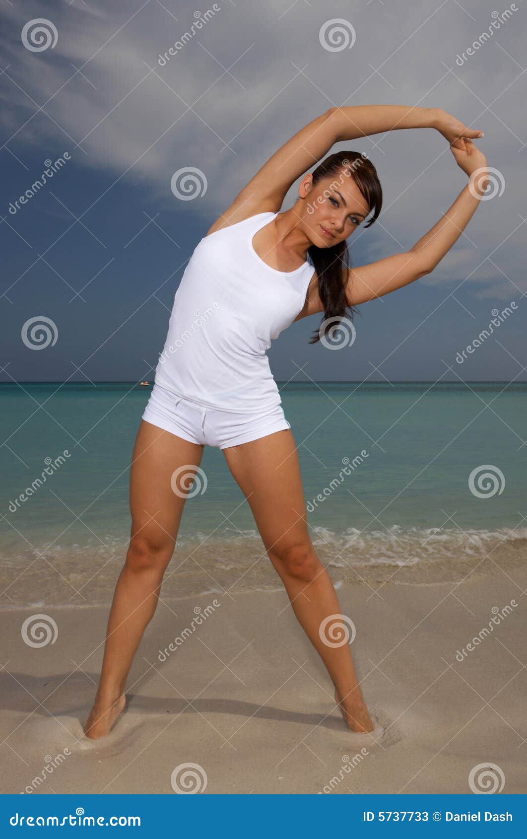 Fitness at Caribbean stock image. Image of relaxing, beach - 5737733
