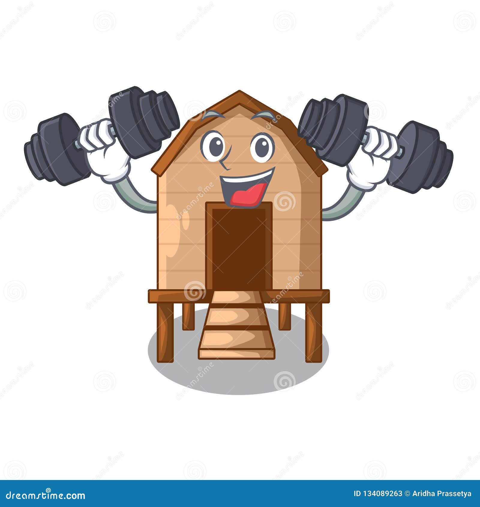 Fitness Cartoon Chicken the in Coop Shape Stock Vector - Illustration ...