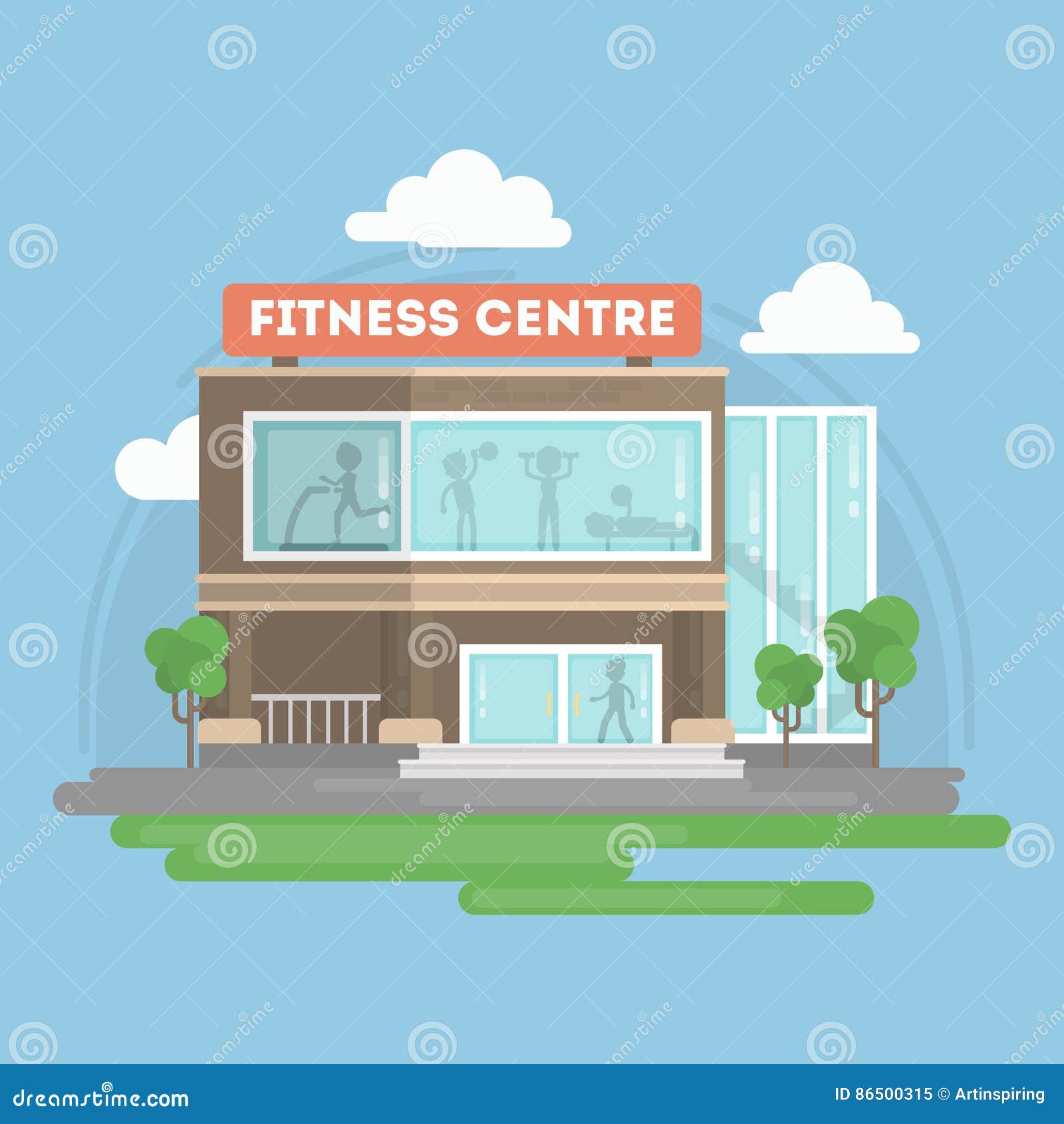 Fitness Center Logo - Strained Muscular Arm Cartoon Vector ...