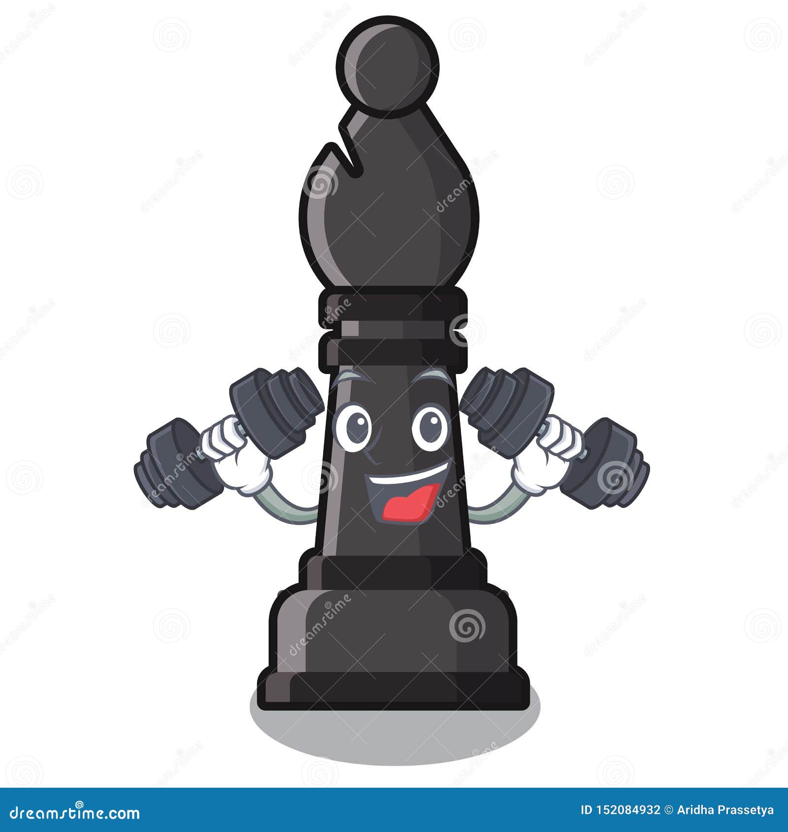Fitness Chess Bishop Isolated with the Cartoon Stock Vector ...