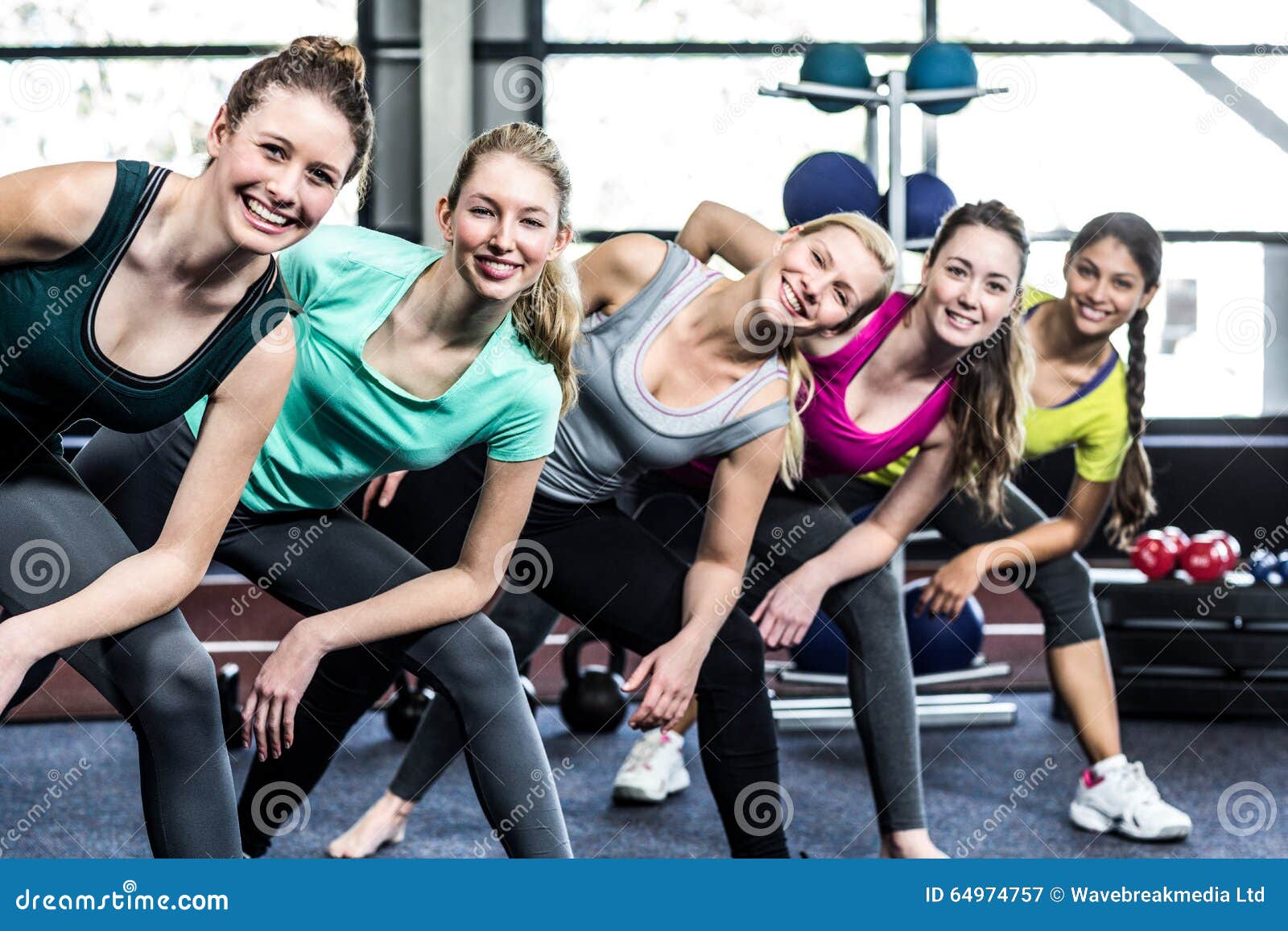 Fitness Class Doing Exercises Stock Image - Image of activity, girl ...