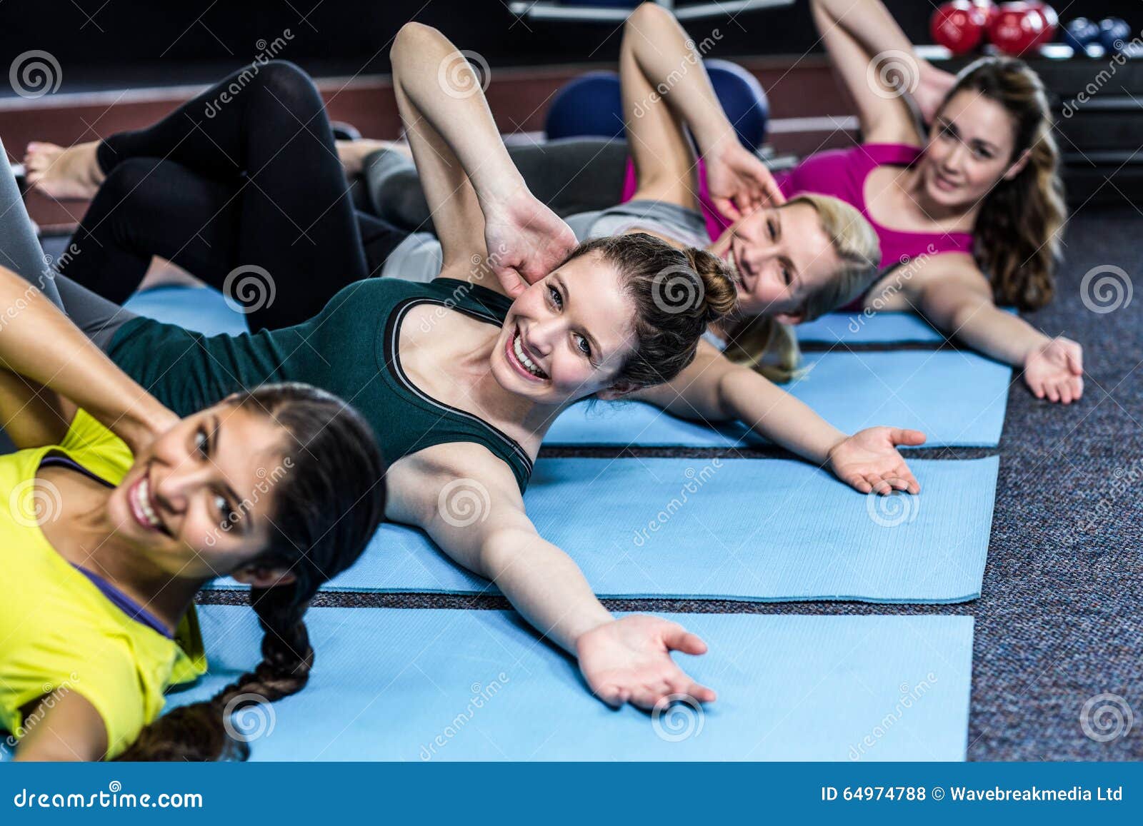 Fitness Class Doing Exercises Stock Photo - Image of sportswear, studio ...