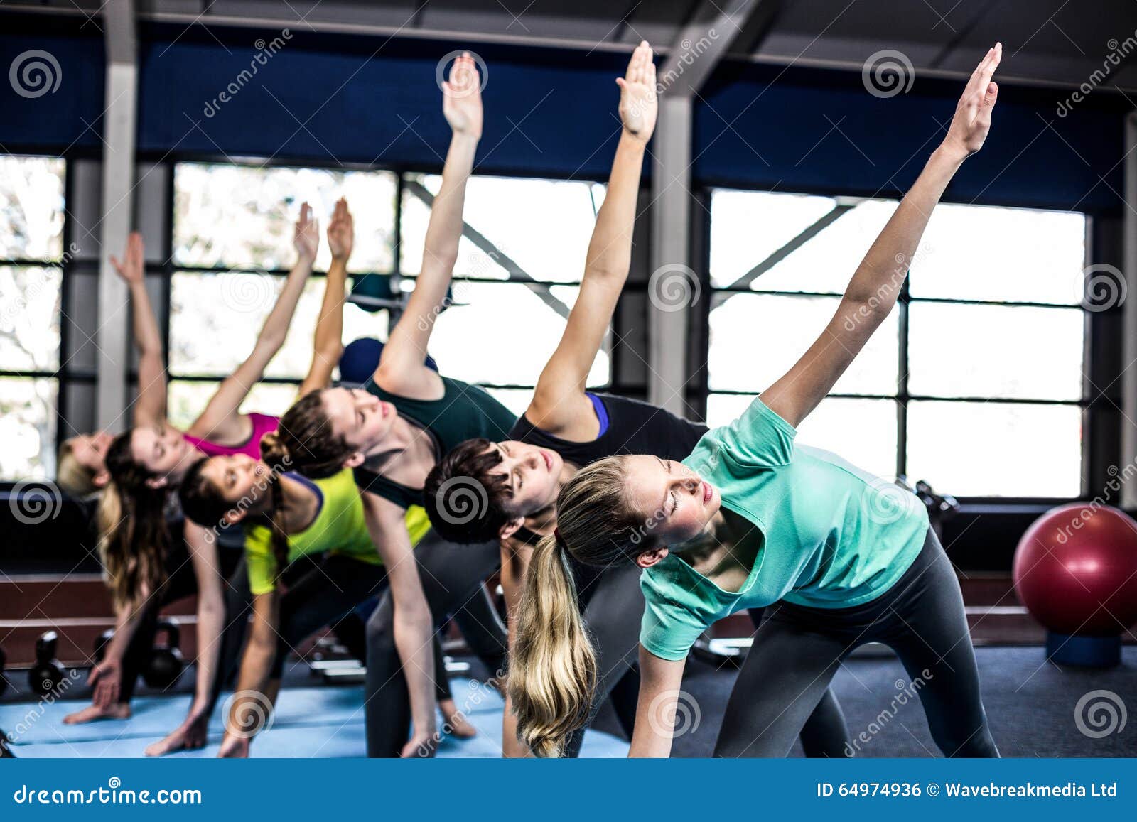 Fitness Class Doing Exercises Stock Photo - Image of physical, body ...