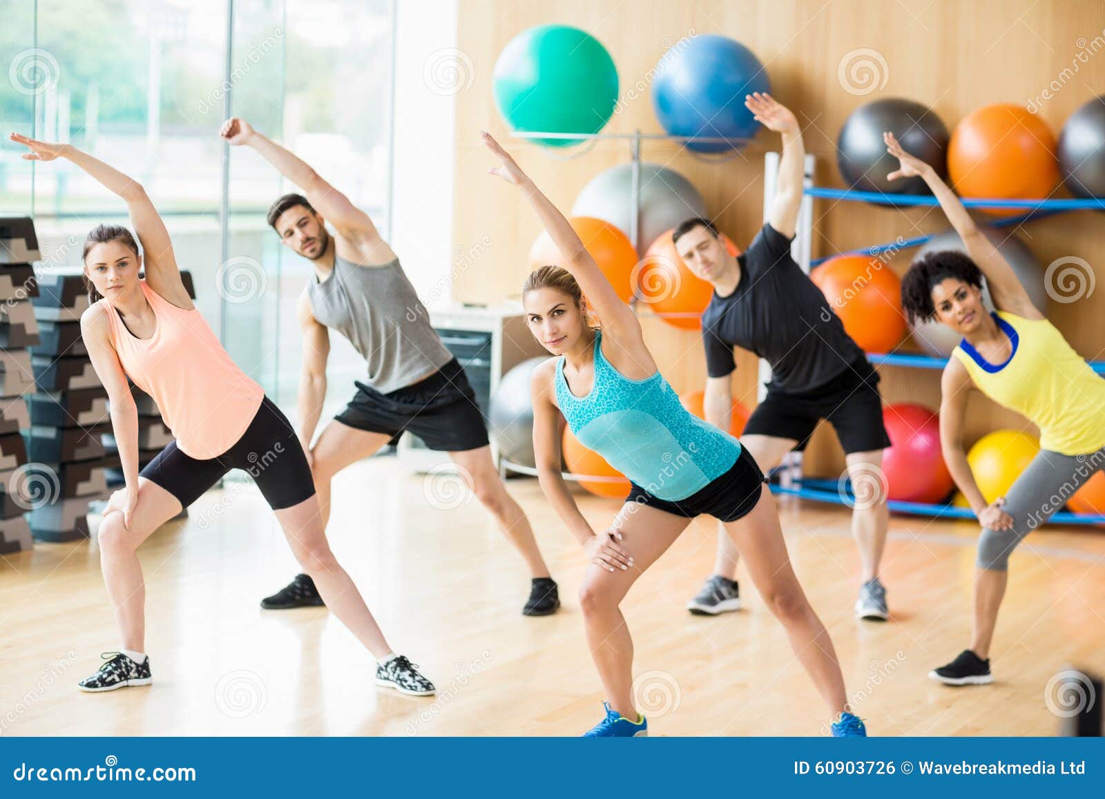 Fitness Class Exercising in the Studio Stock Photo - Image of active ...