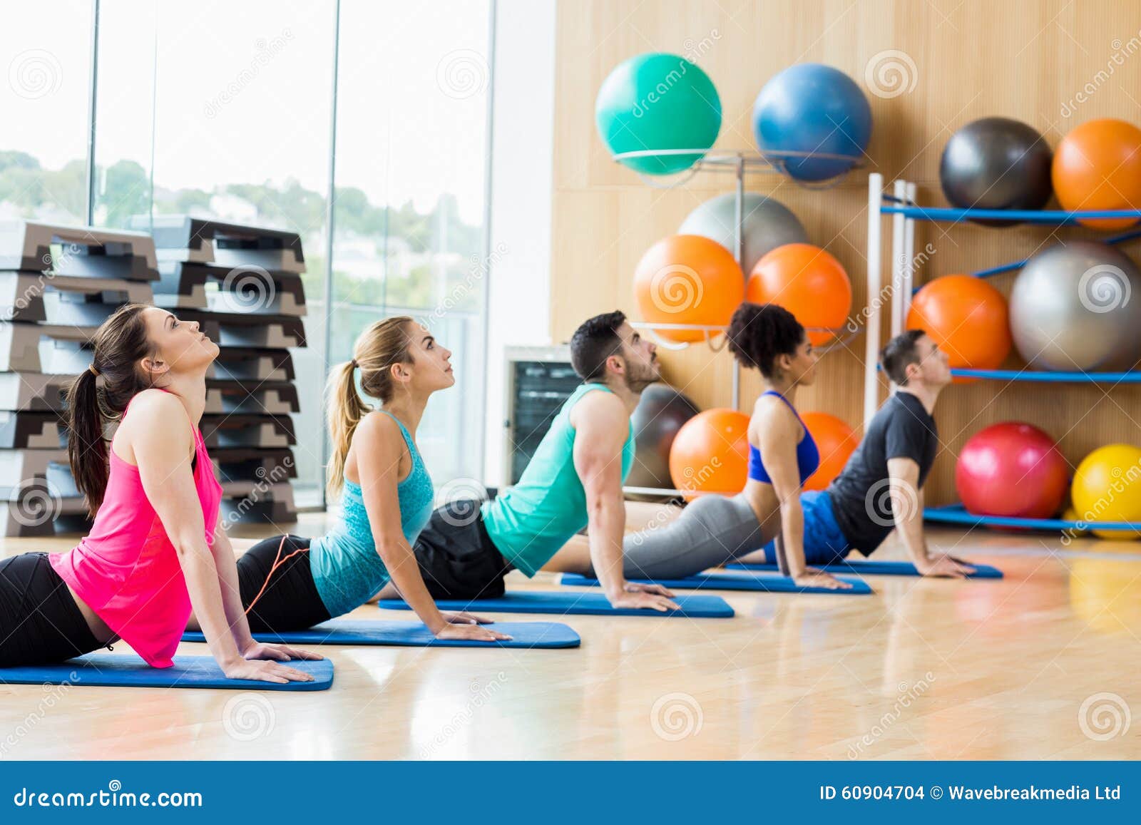 Fitness Class Exercising in the Studio Stock Photo - Image of care ...