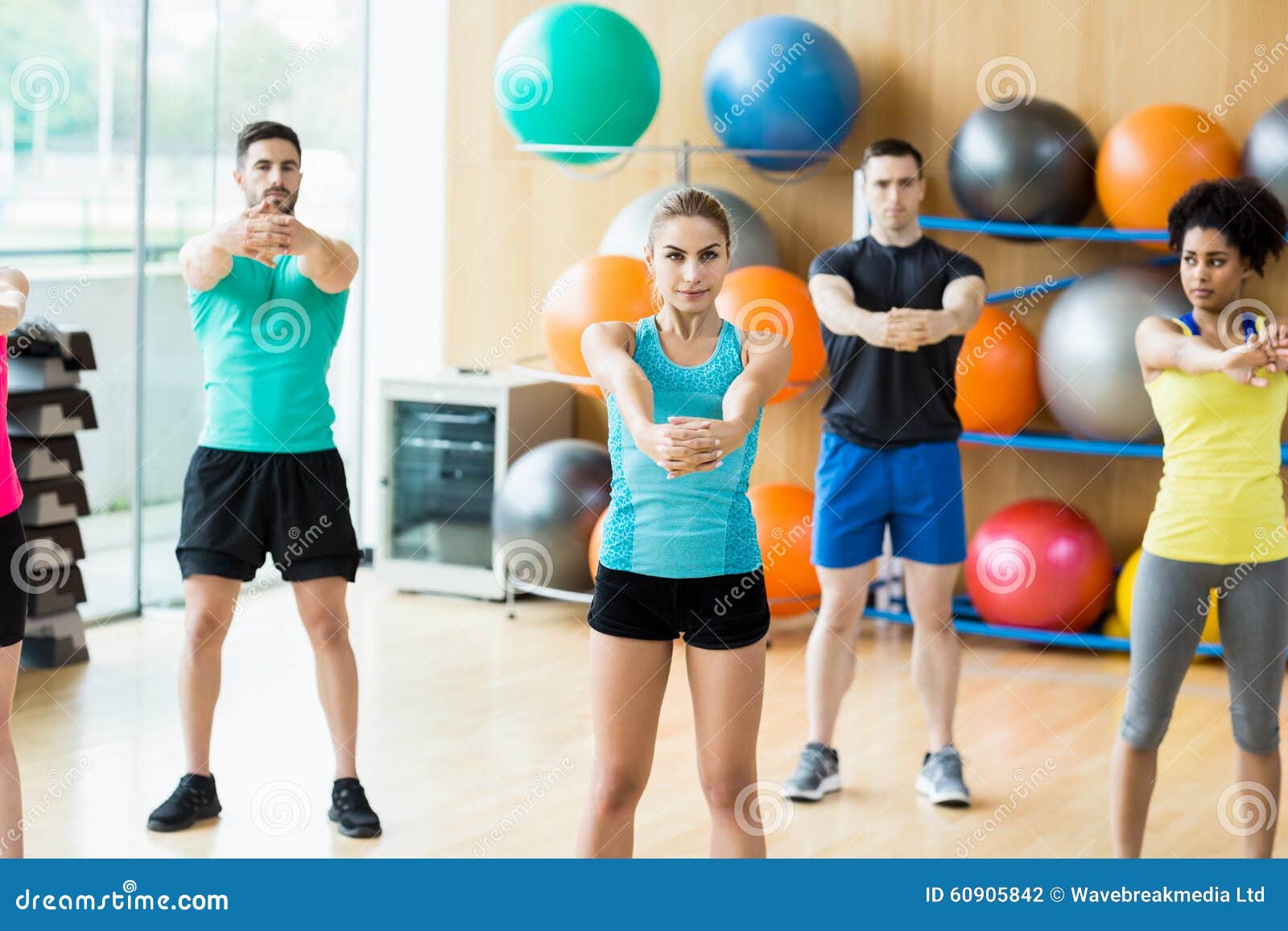 Fitness Class Exercising in the Studio Stock Photo - Image of mixedrace ...