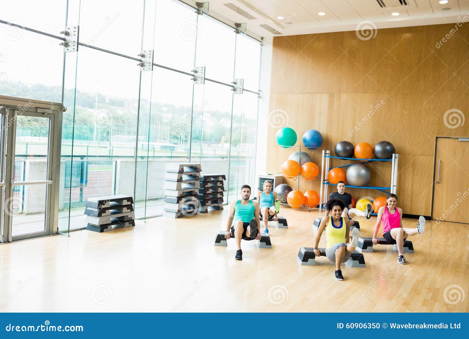Fitness Class Exercising in the Studio Stock Photo - Image of ...