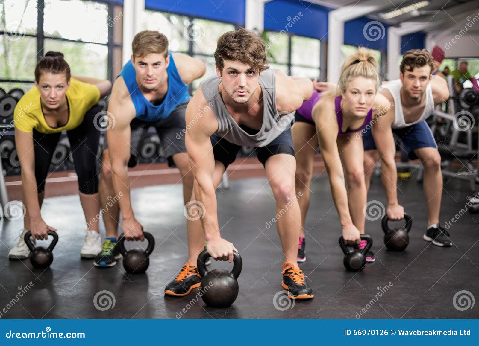 Fitness Class Lifting Dumbbells Stock Photo - Image of people ...
