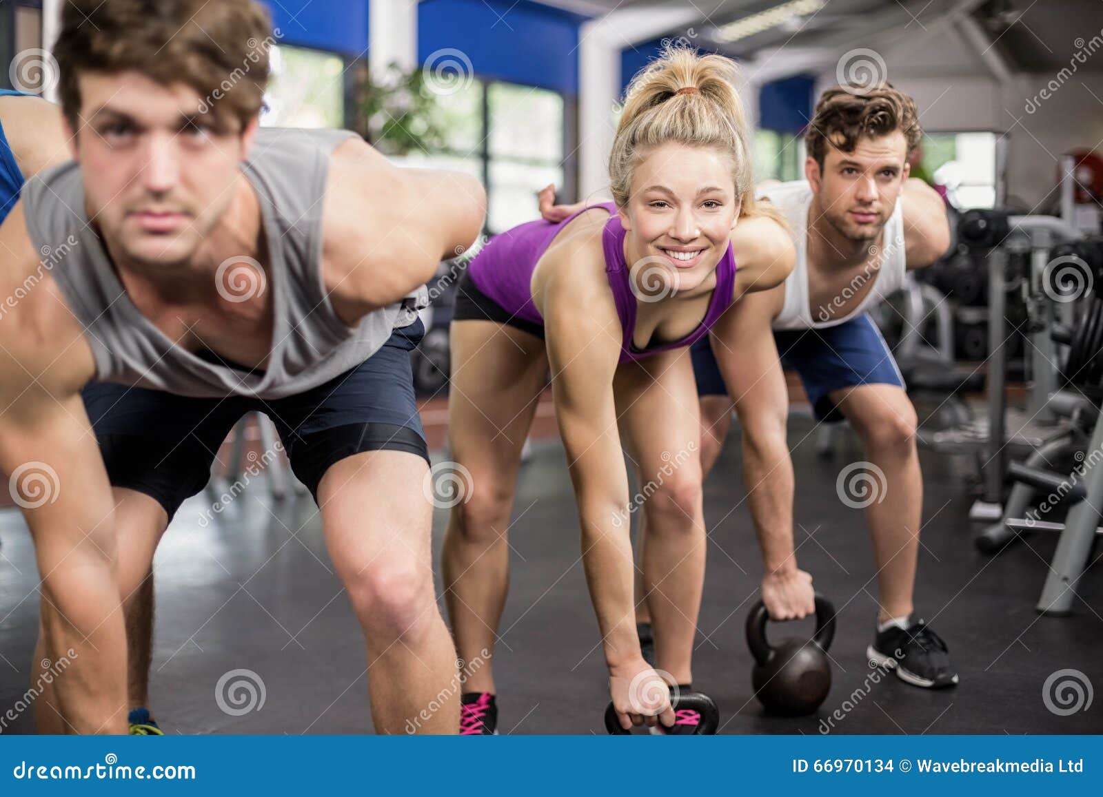 Fitness Class Lifting Dumbbells Stock Photo - Image of caucasian ...