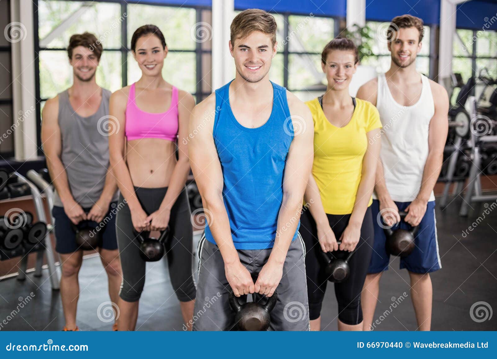Fitness Class Lifting Dumbbells Stock Photo - Image of conditioning ...