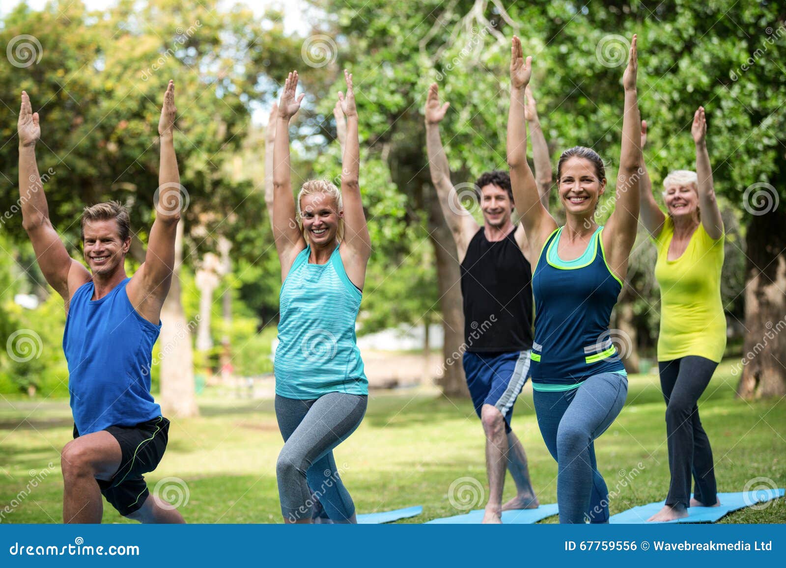 Fitness class stretching stock photo. Image of health - 67759556