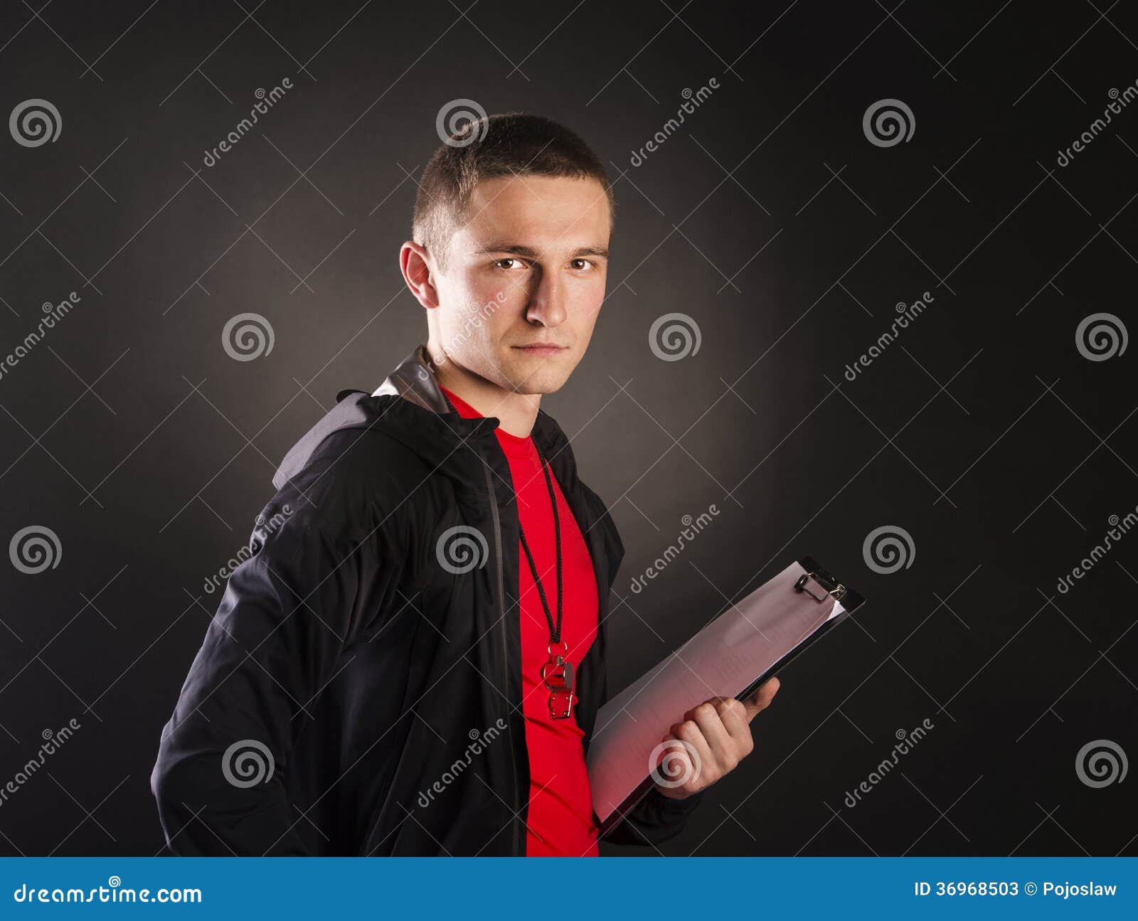Fitness coach stock image. Image of whistle, portrait - 36968503