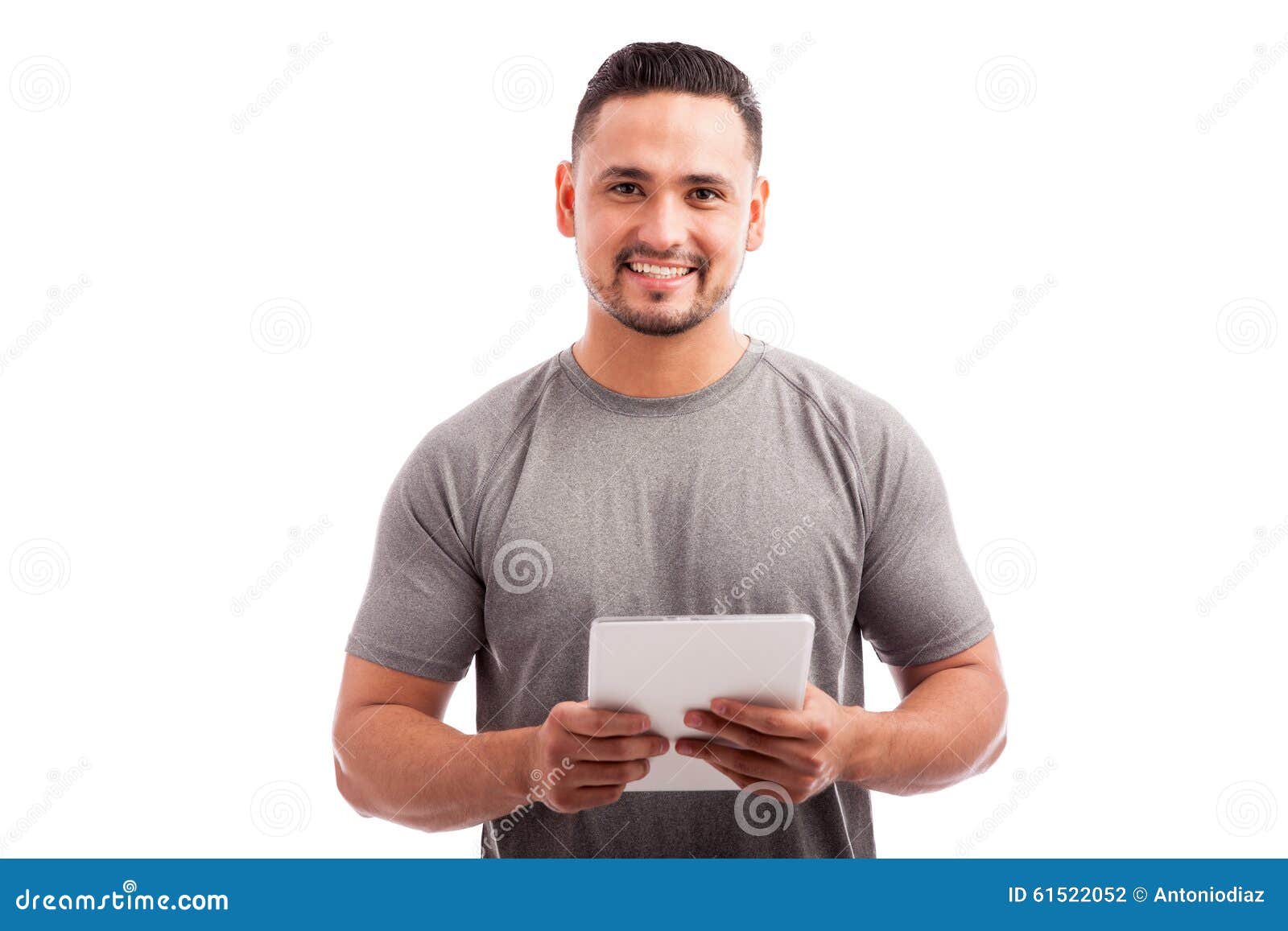 Fitness Coach Using Technology Stock Photo - Image of copyspace ...