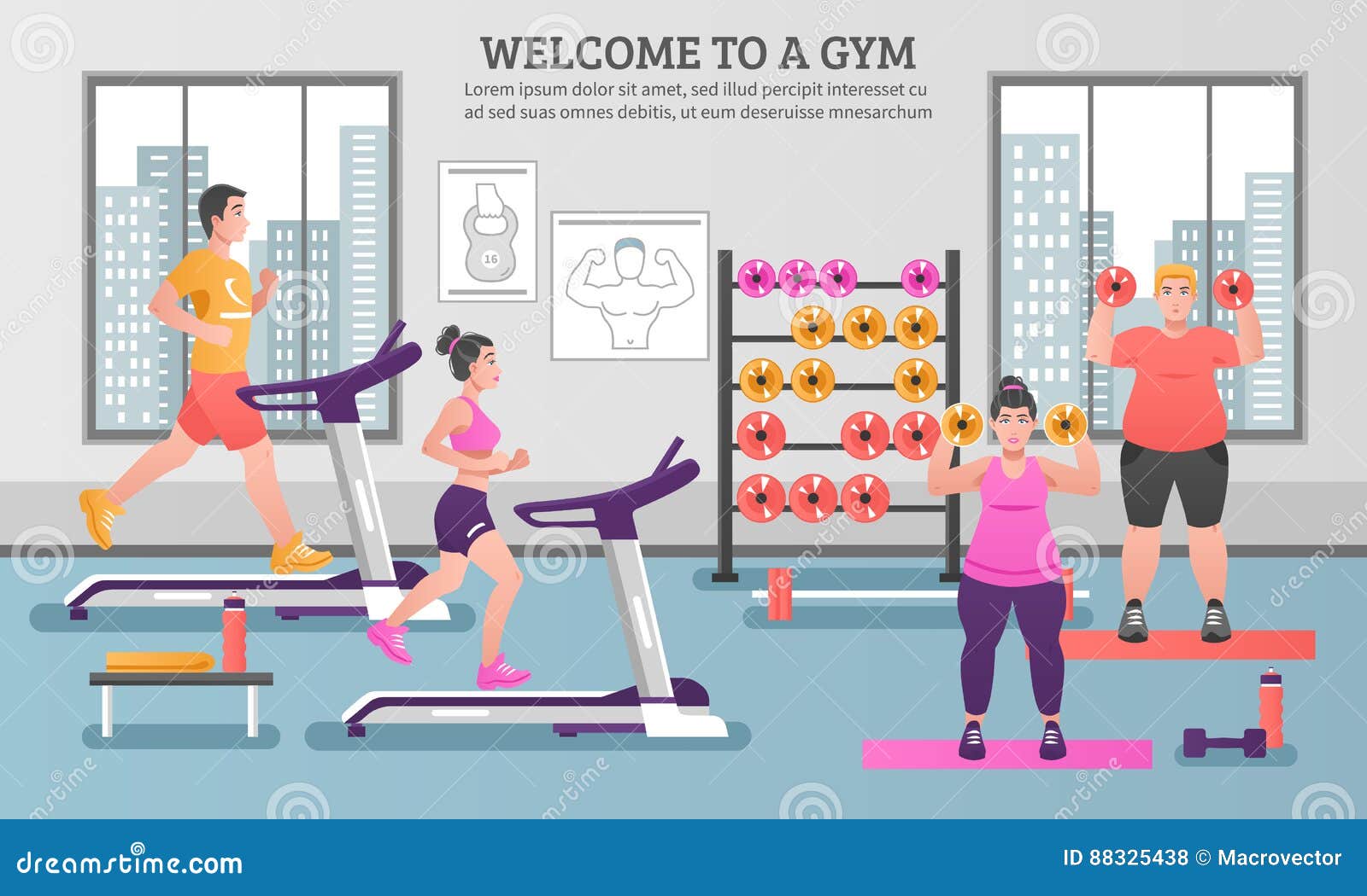 Fitness Colored Composition Stock Vector - Illustration of poster ...