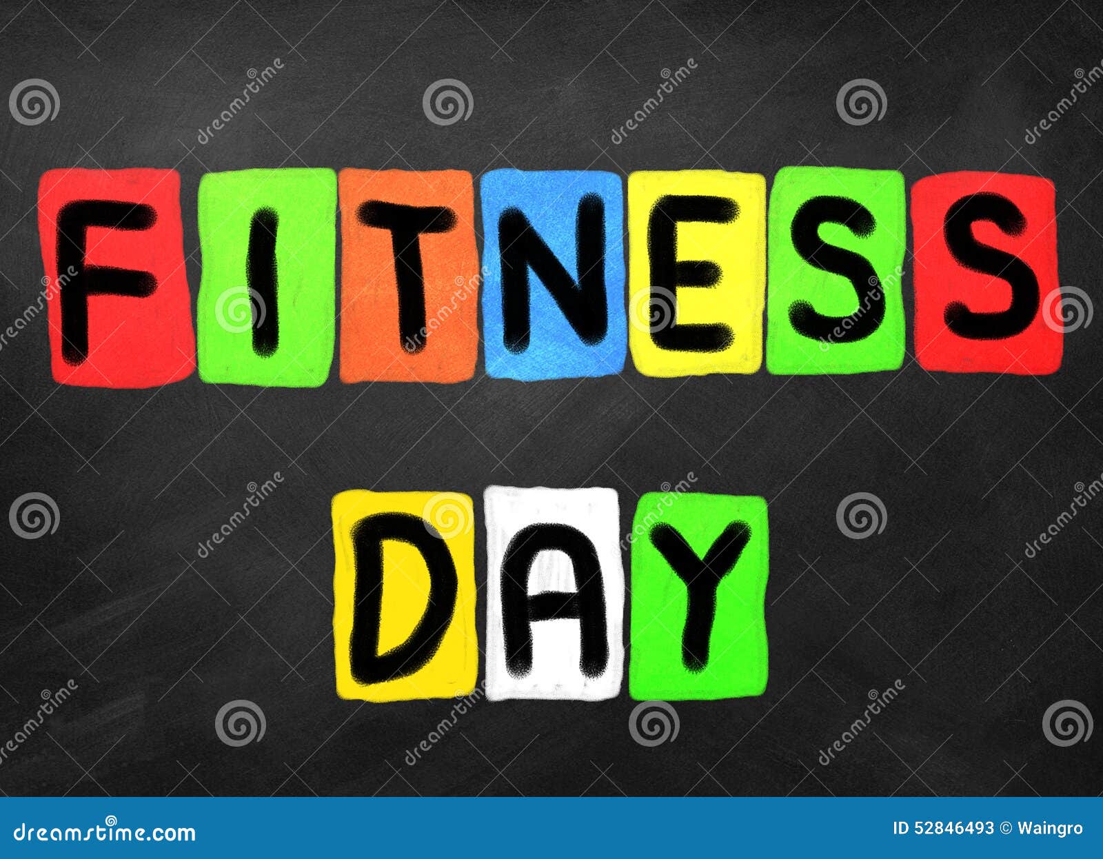 Fitness day stock illustration. Illustration of chalkboard - 52846493
