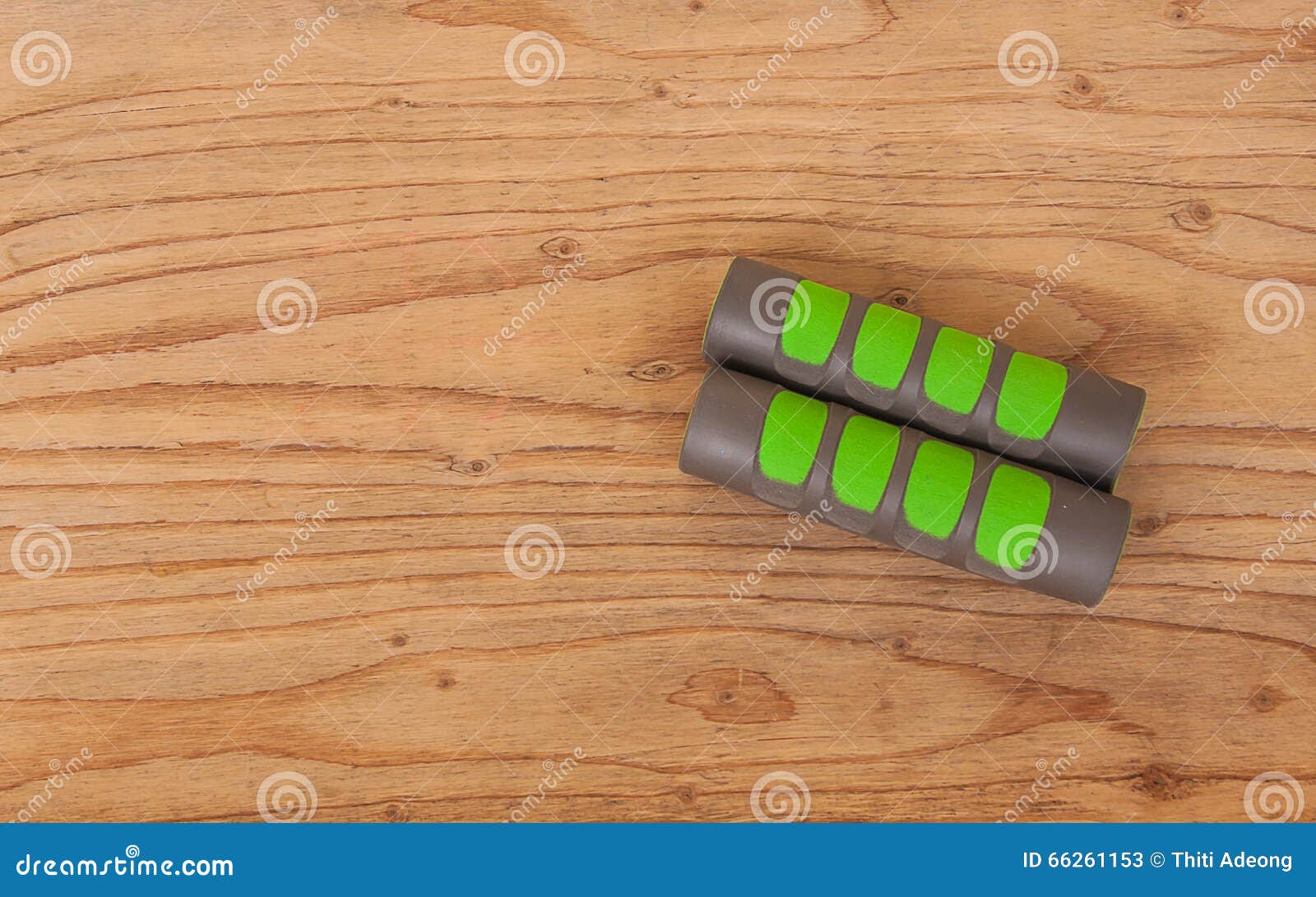 Fitness Dumbbells on Wood Texture Background Stock Image - Image of ...
