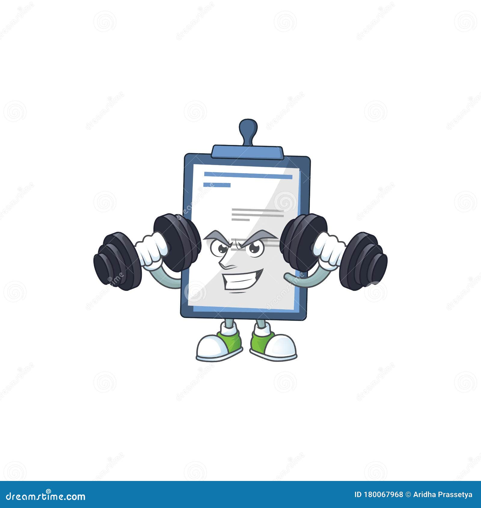 Fitness Exercise Medical Note Cartoon Character Using Barbells Stock ...