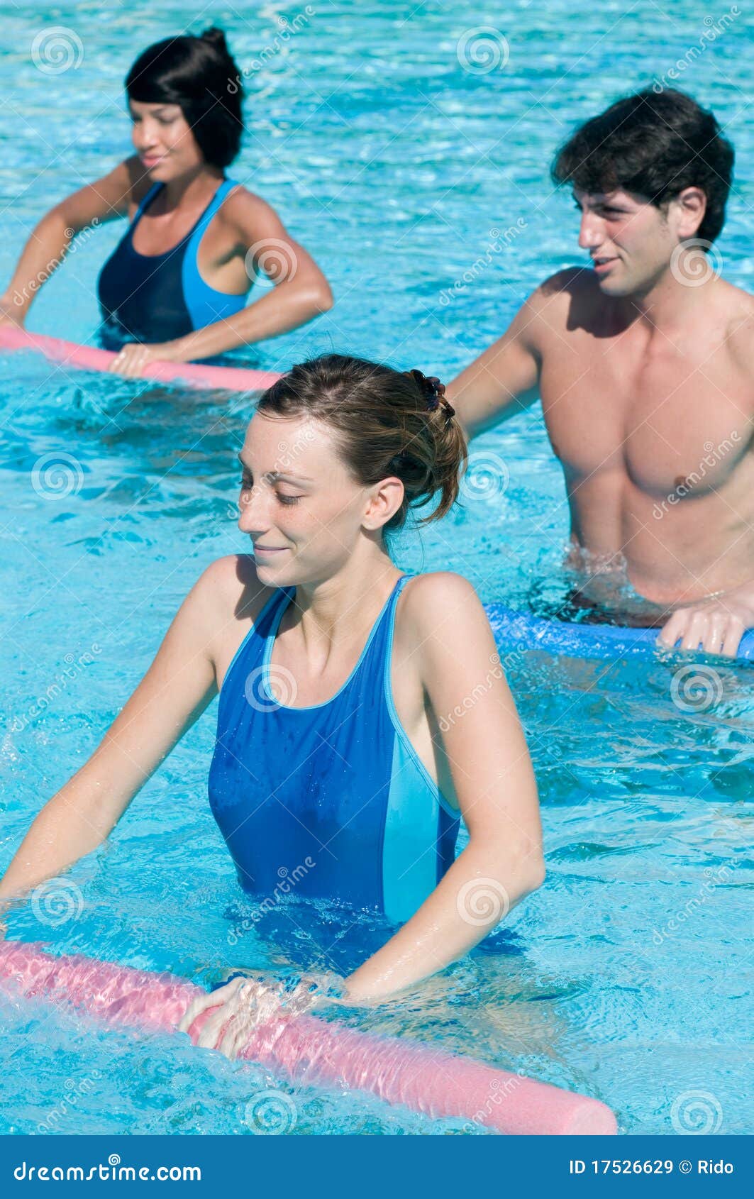 Fitness Exercise in Water Swimming Pool Stock Image - Image of aerobic ...