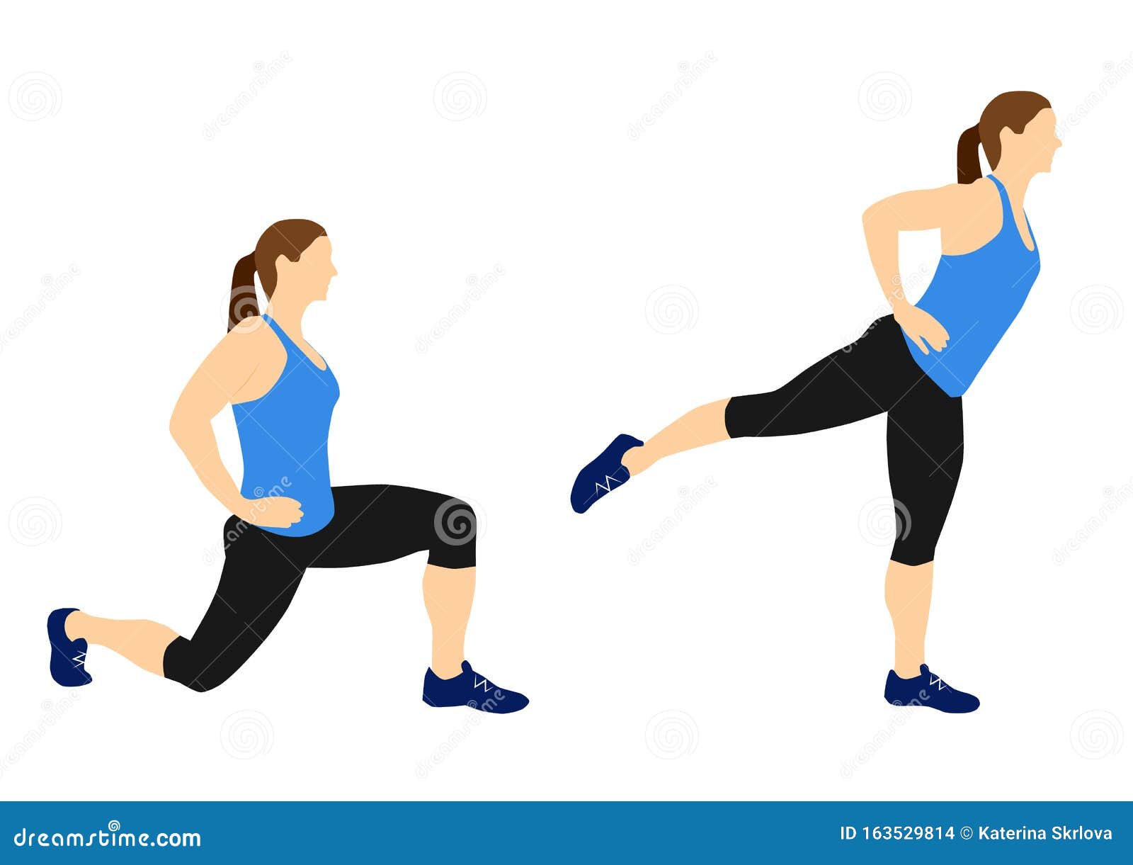 Fitness Exercises for Your Better Workout - Lunges Stock Illustration ...