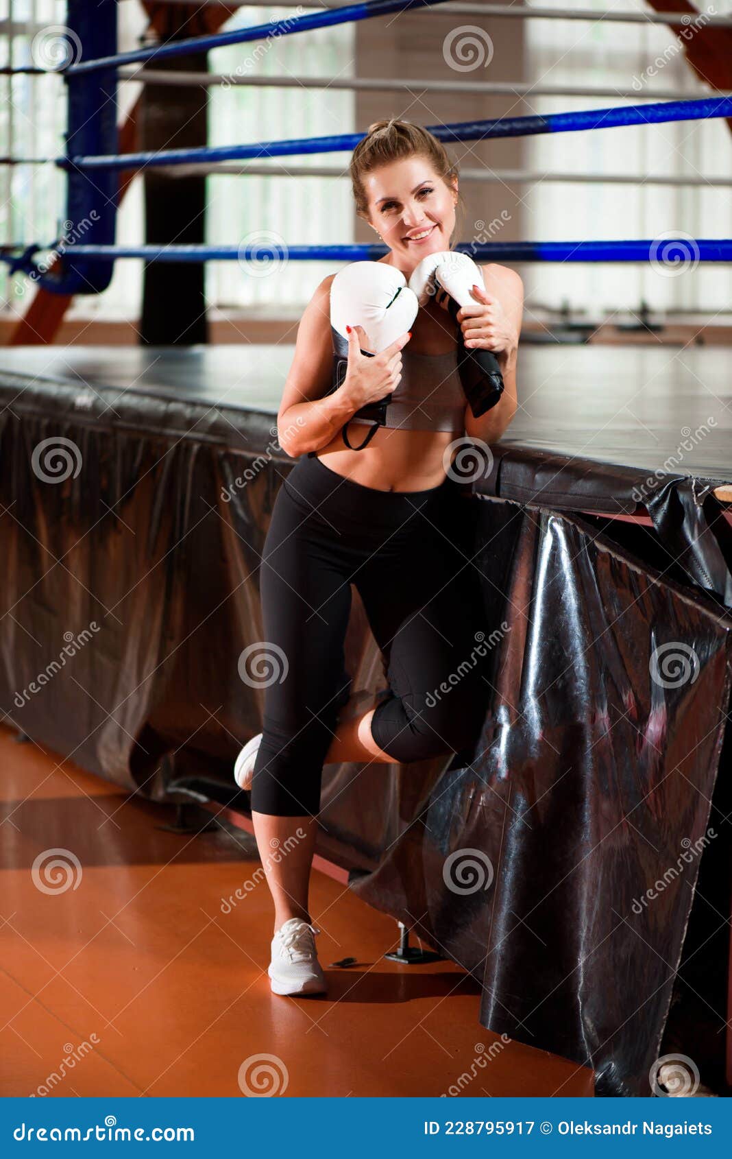 Fitness Female Getting Ready for Boxing Practice. Stock Image - Image ...