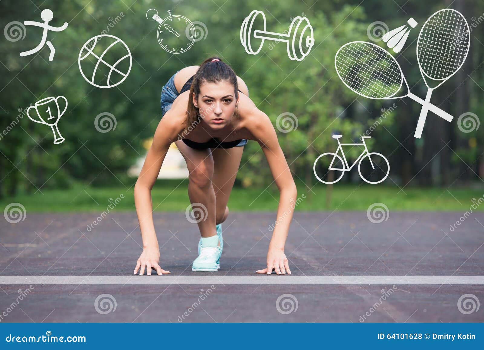 Fitness female runner stock photo. Image of icons, energy - 64101628