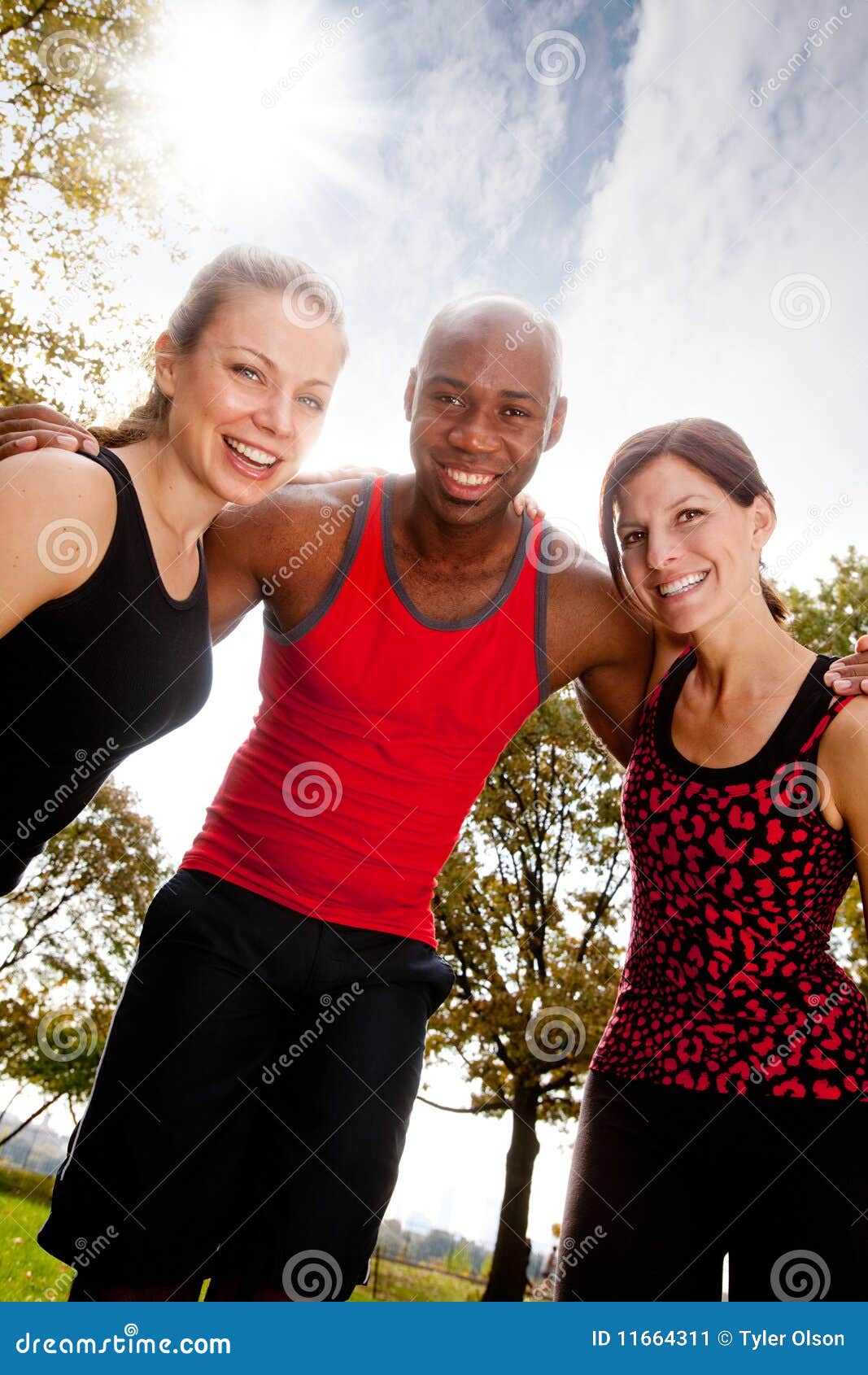 Fitness Friends stock image. Image of summer, adult, central - 11664311