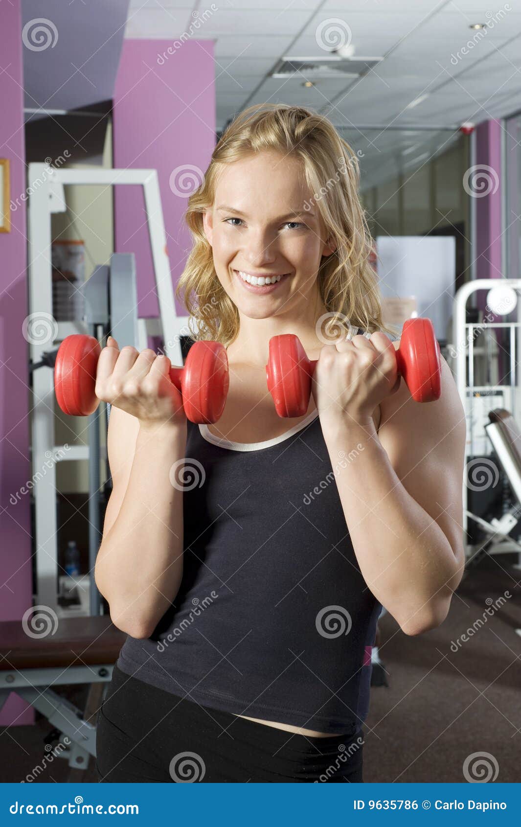 Fitness girl smiling stock photo. Image of abdominals - 9635786