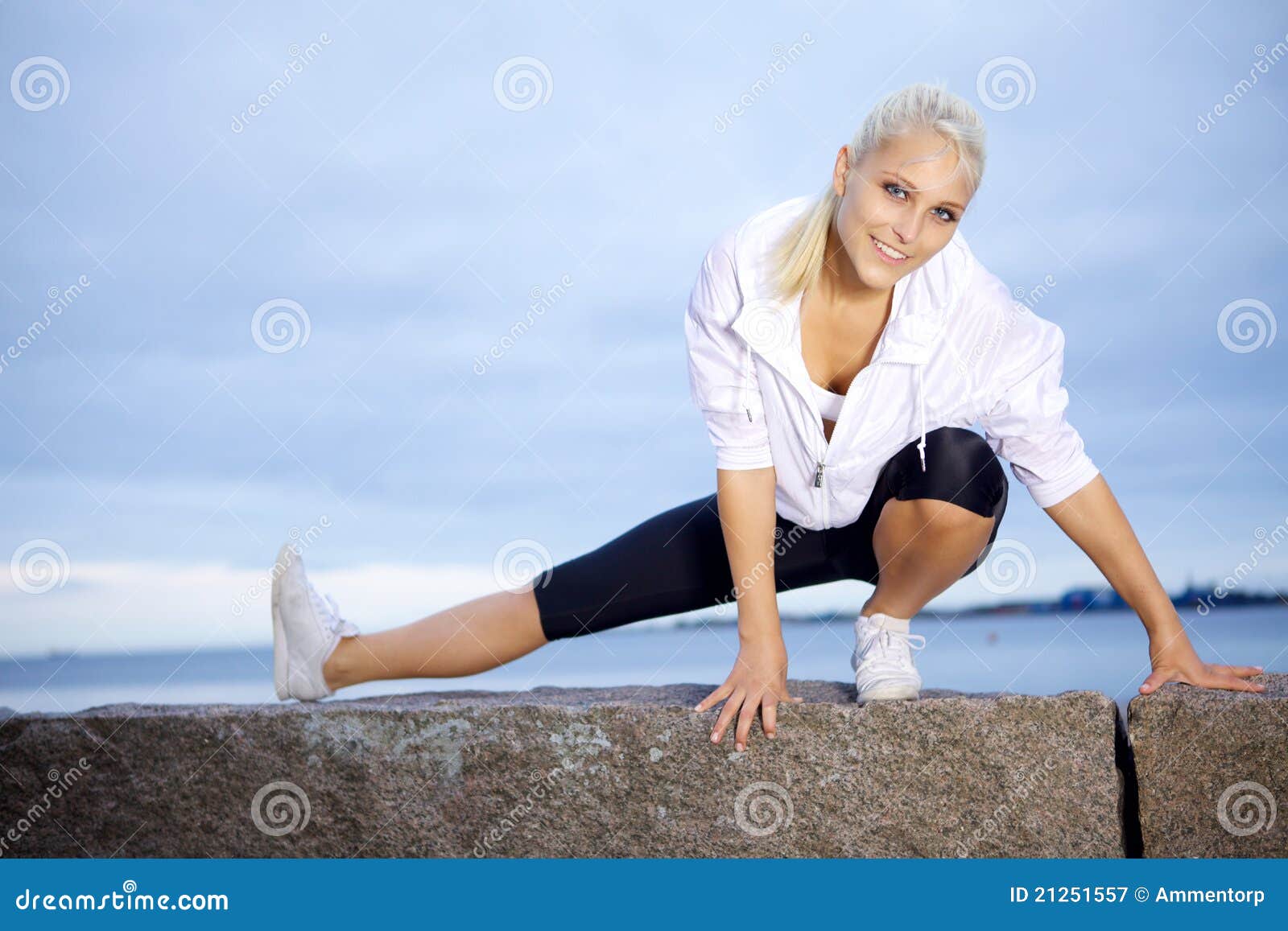 Fitness girl stretching stock image. Image of energy - 21251557
