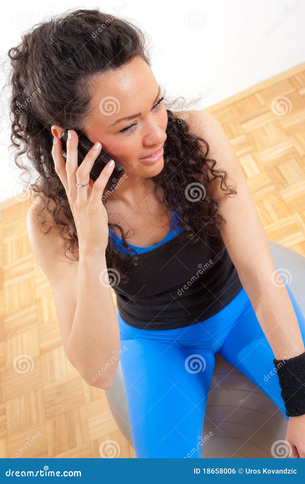 Fitness Girl Talking on the Phone Stock Photo - Image of exercise ...