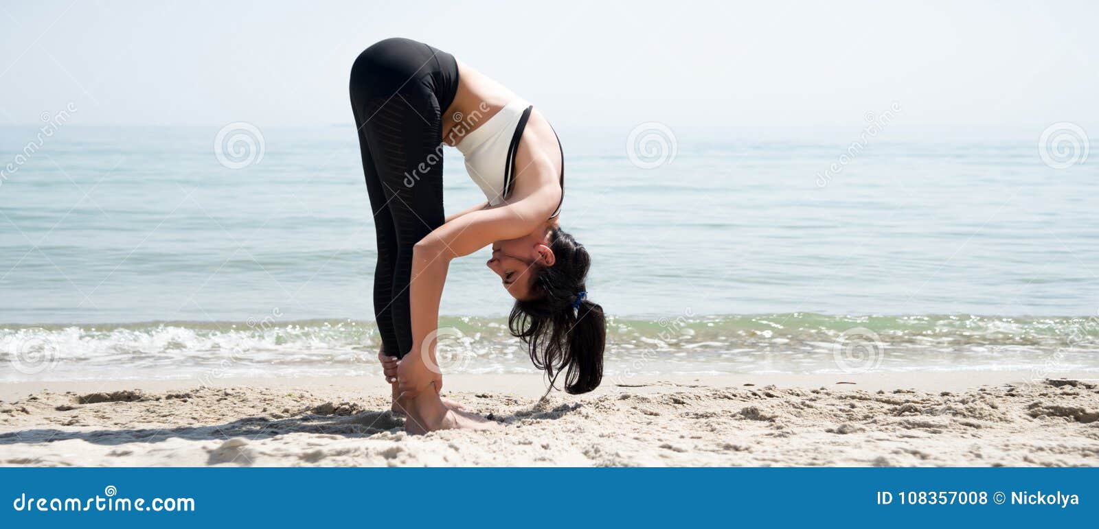 Fitness Girl Working Out on the Beach Stock Photo - Image of trainer ...