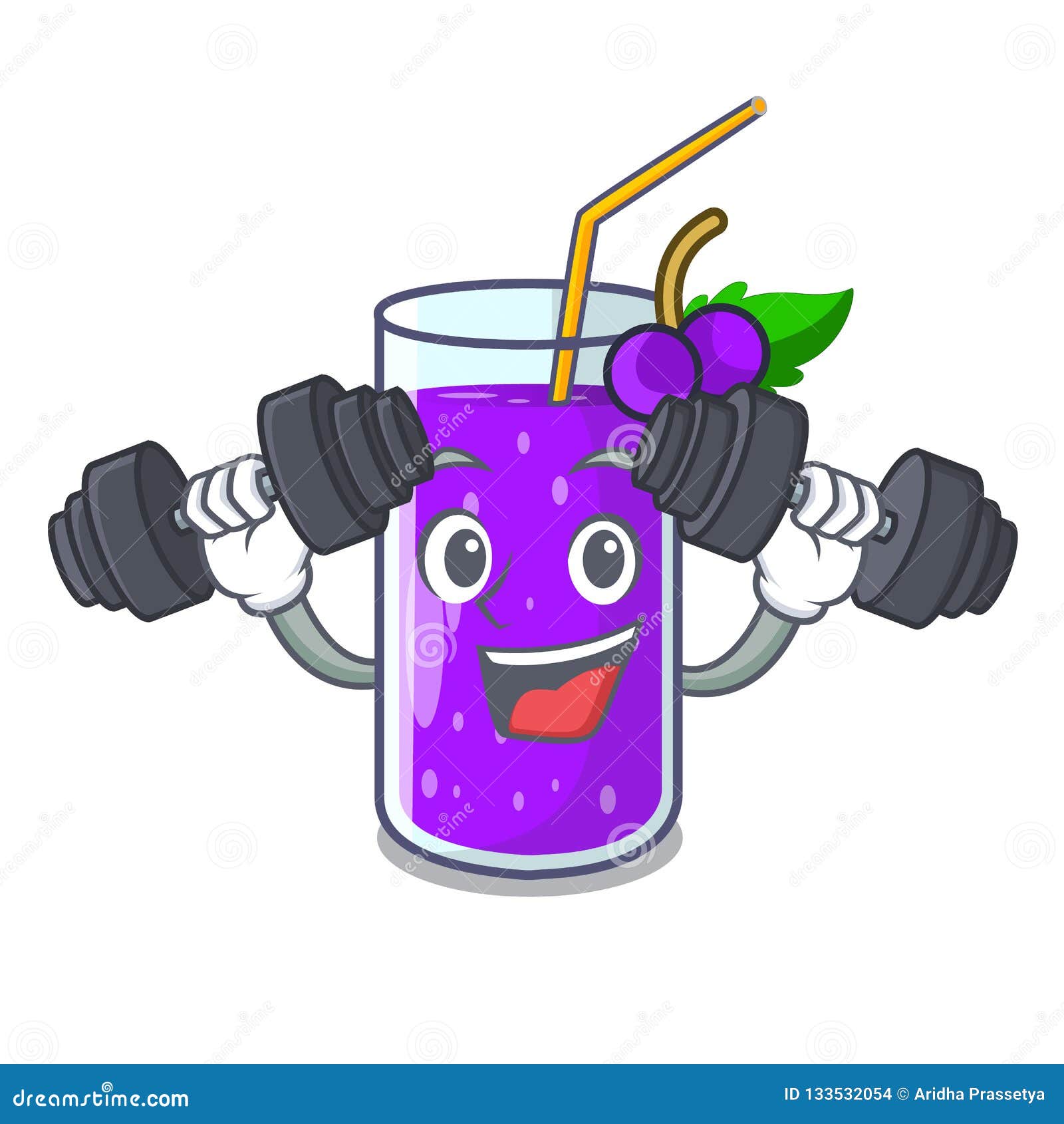 Fitness Grape Juice Bottled with in Cartoon Stock Vector - Illustration ...