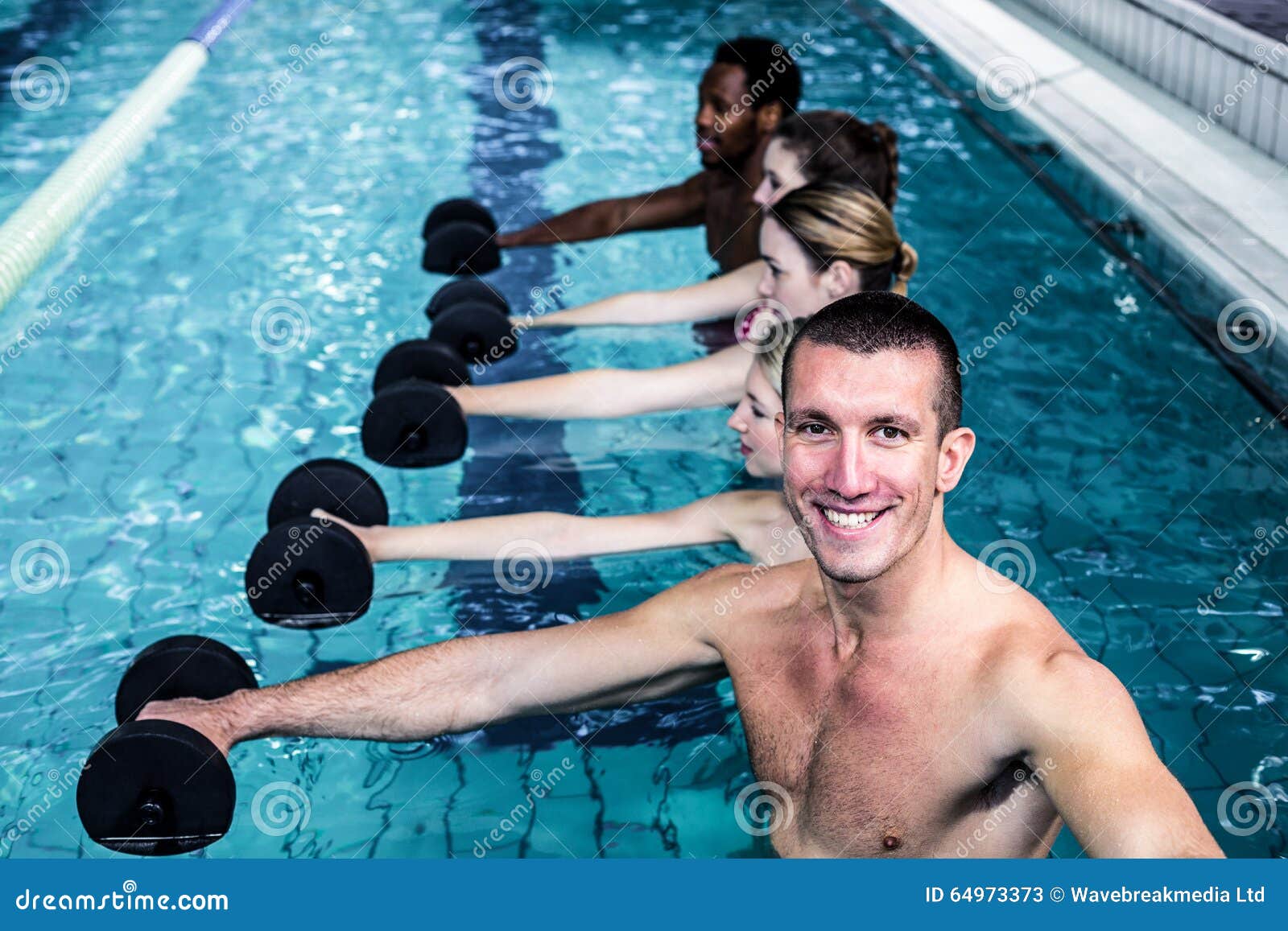Fitness Group Doing Aqua Aerobics Stock Image - Image of leisure ...
