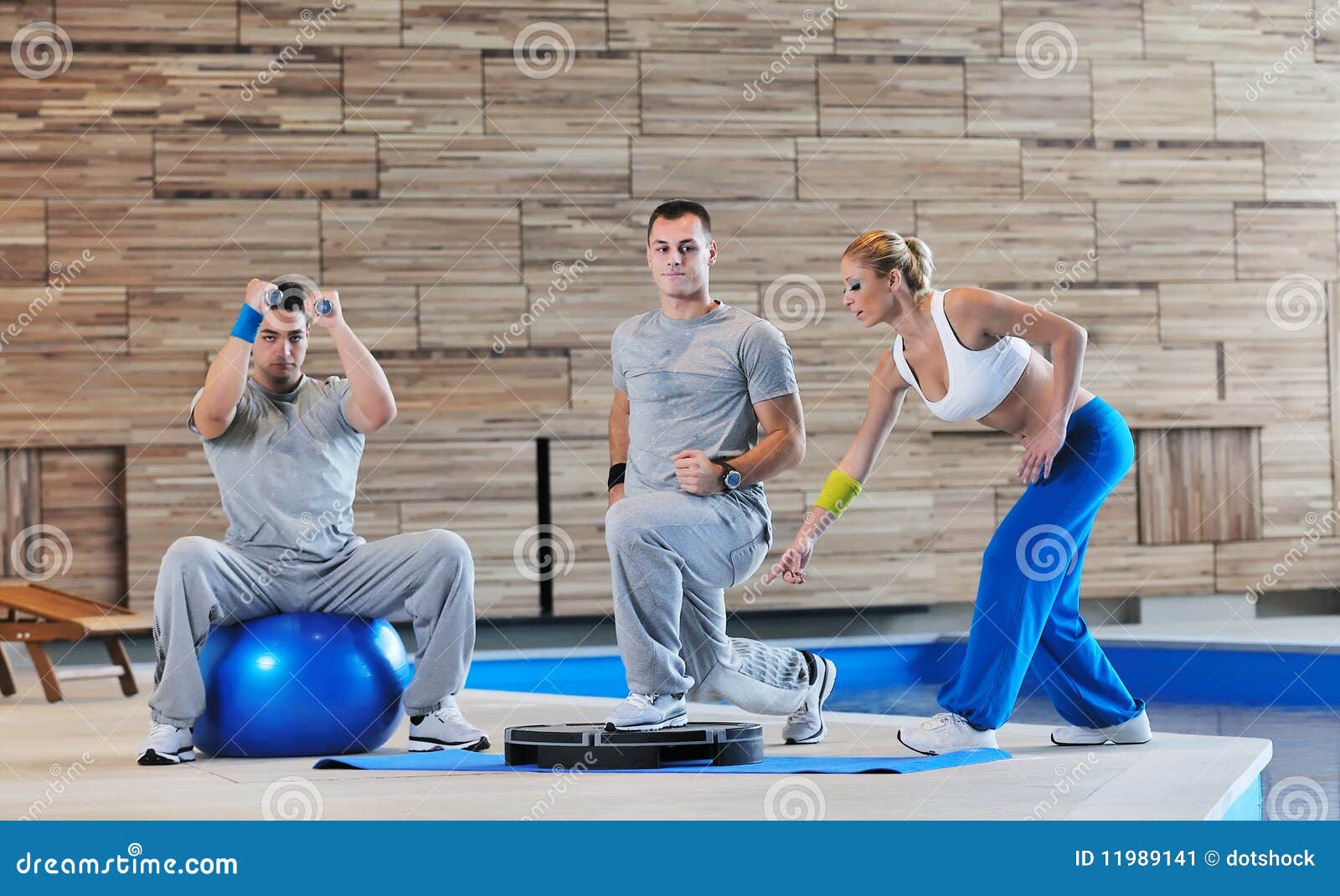 Fitness group exercise stock image. Image of dance, adult - 11989141