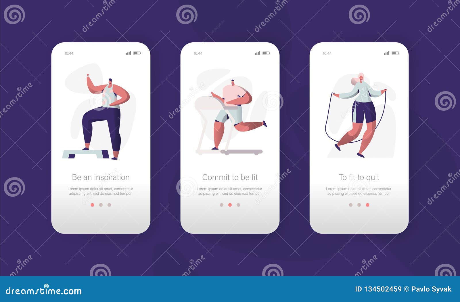 Fitness Gym Character Mobile App Page Onboard Screen Set. Sport Healthy ... Fitness Gym Character Mobile App Page Onboard Screen Set. Sport Healthy ...