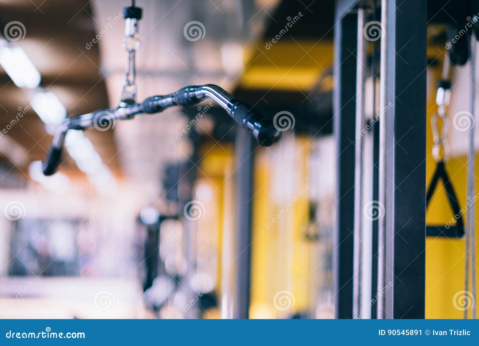Fitness Gym, Detail of the Lot Machine, Pull Down Bar Stock Image ...