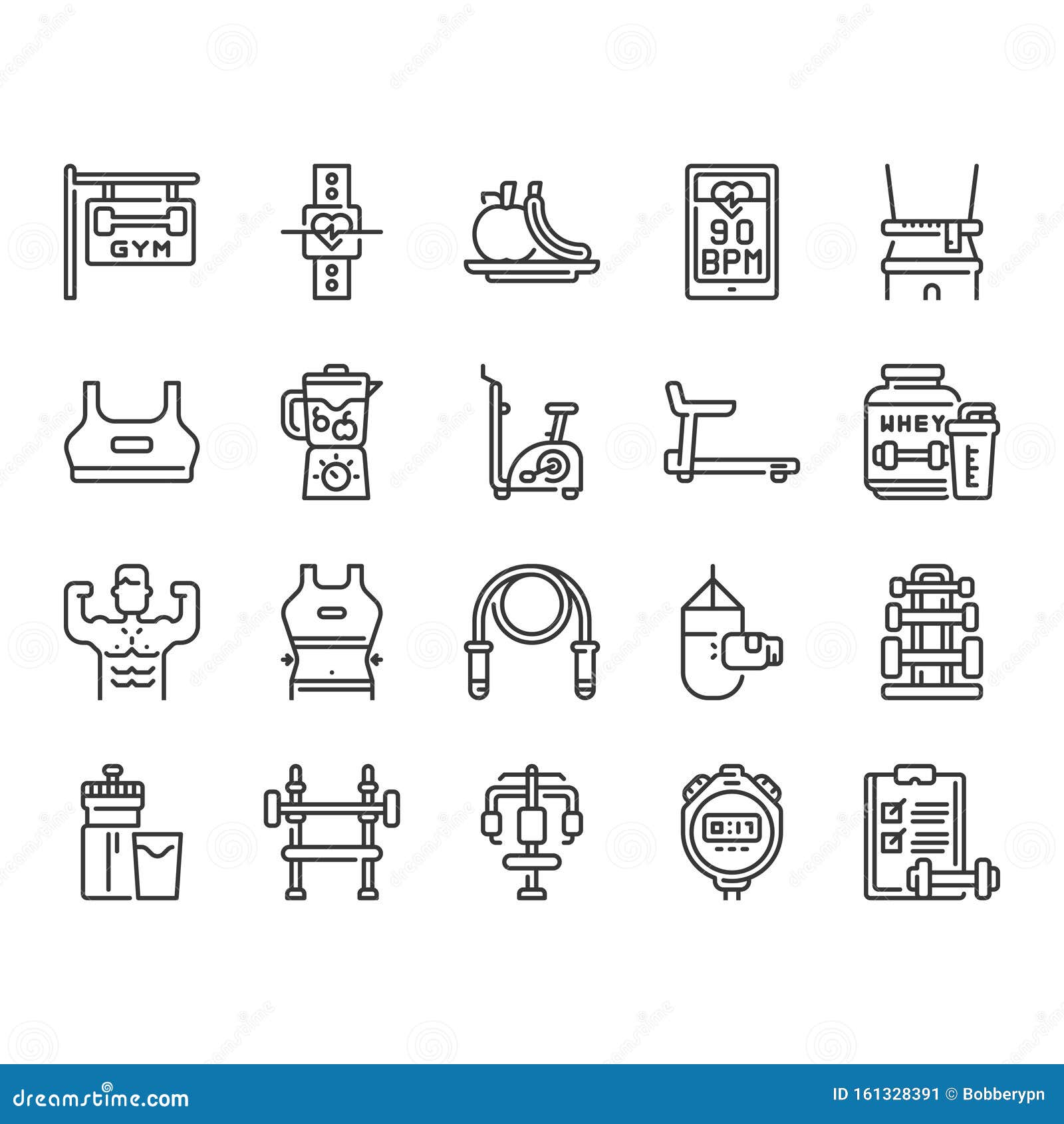 Fitness and gym icon set stock vector. Illustration of muscles - 161328391 Fitness and gym icon set stock vector. Illustration of muscles - 161328391