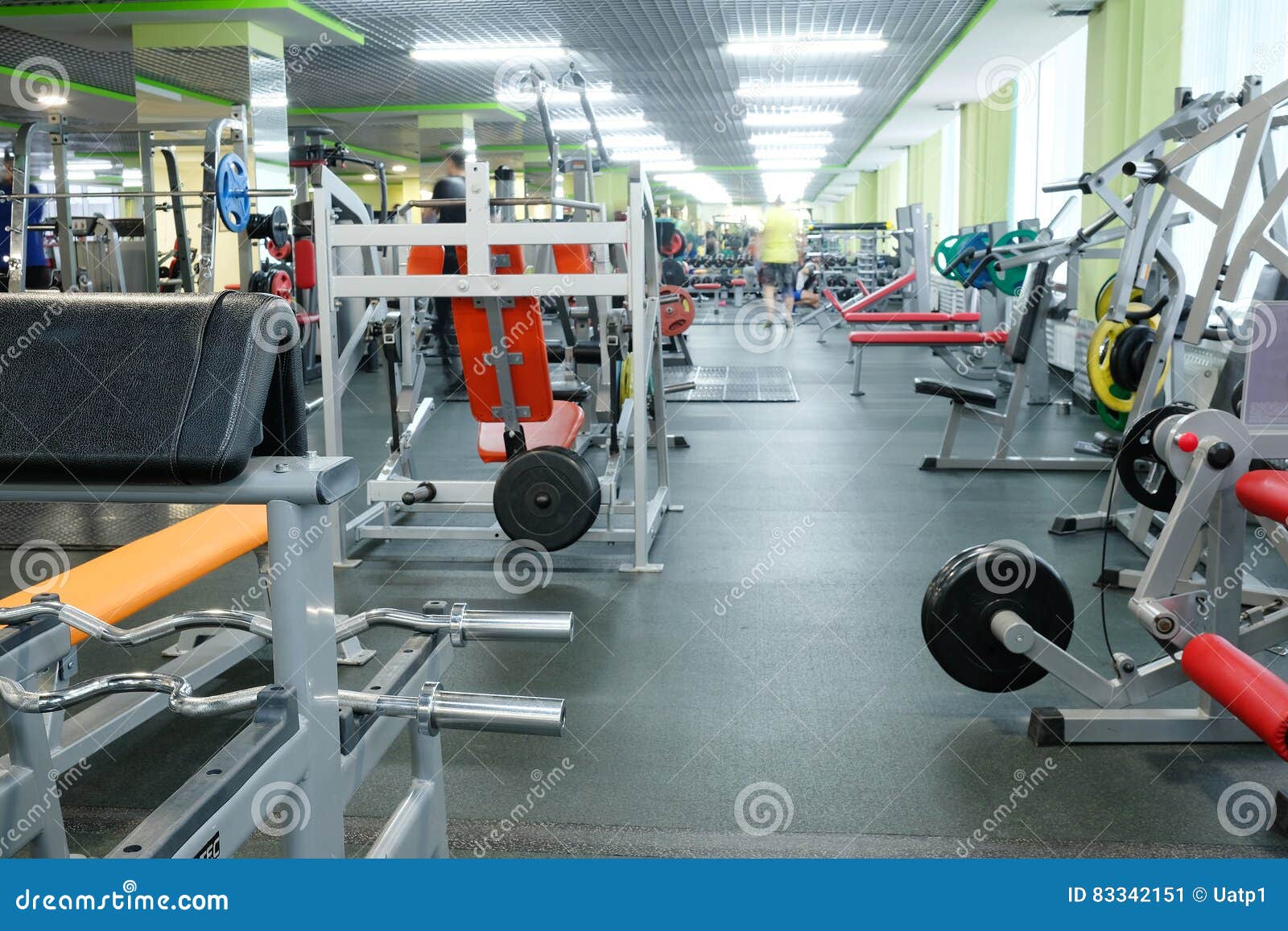 Fitness hall stock image. Image of equipment, blue, stanchion - 83342151