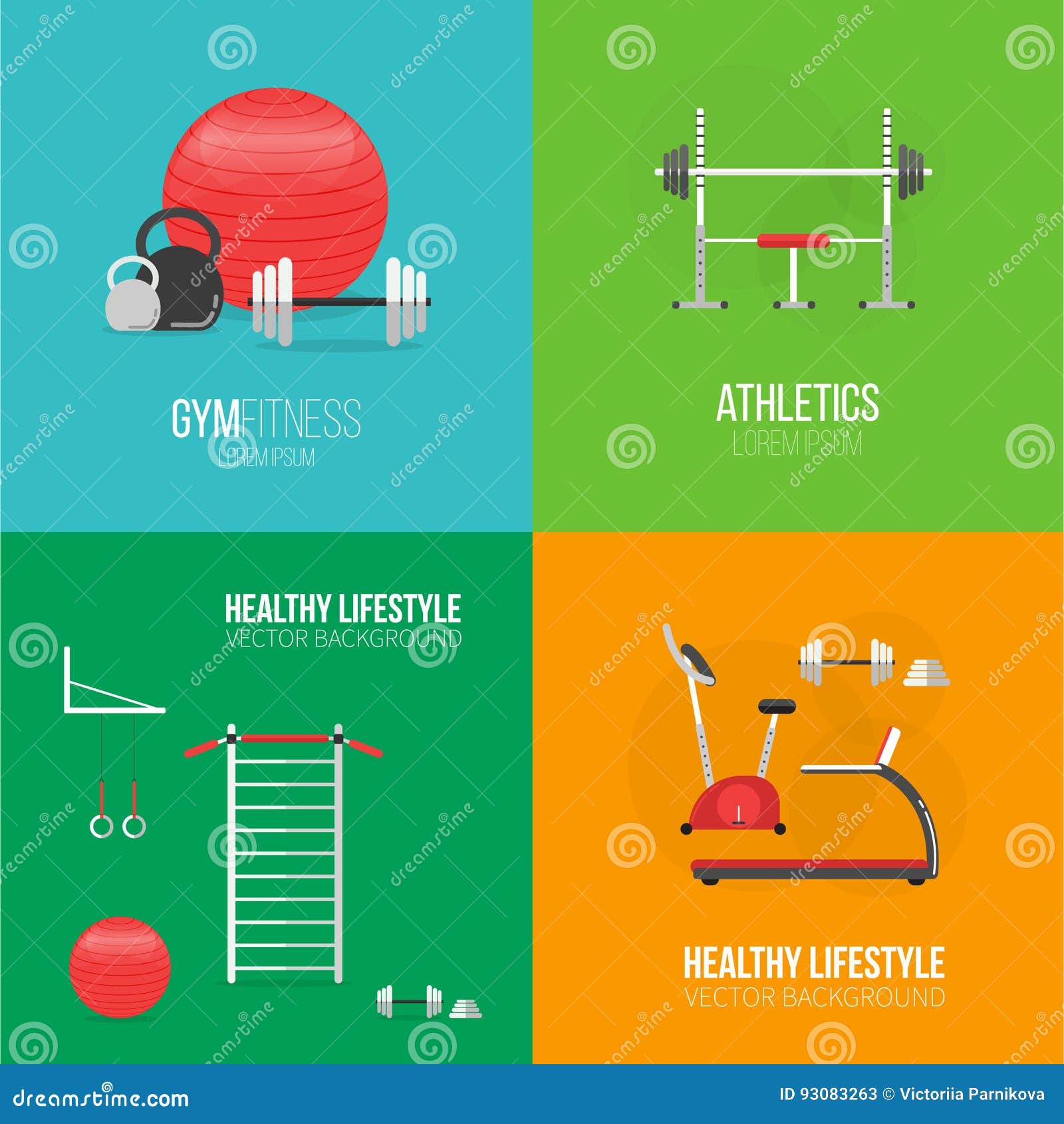 Fitness And A Healthy Lifestyle Concept Banner Stock Vector