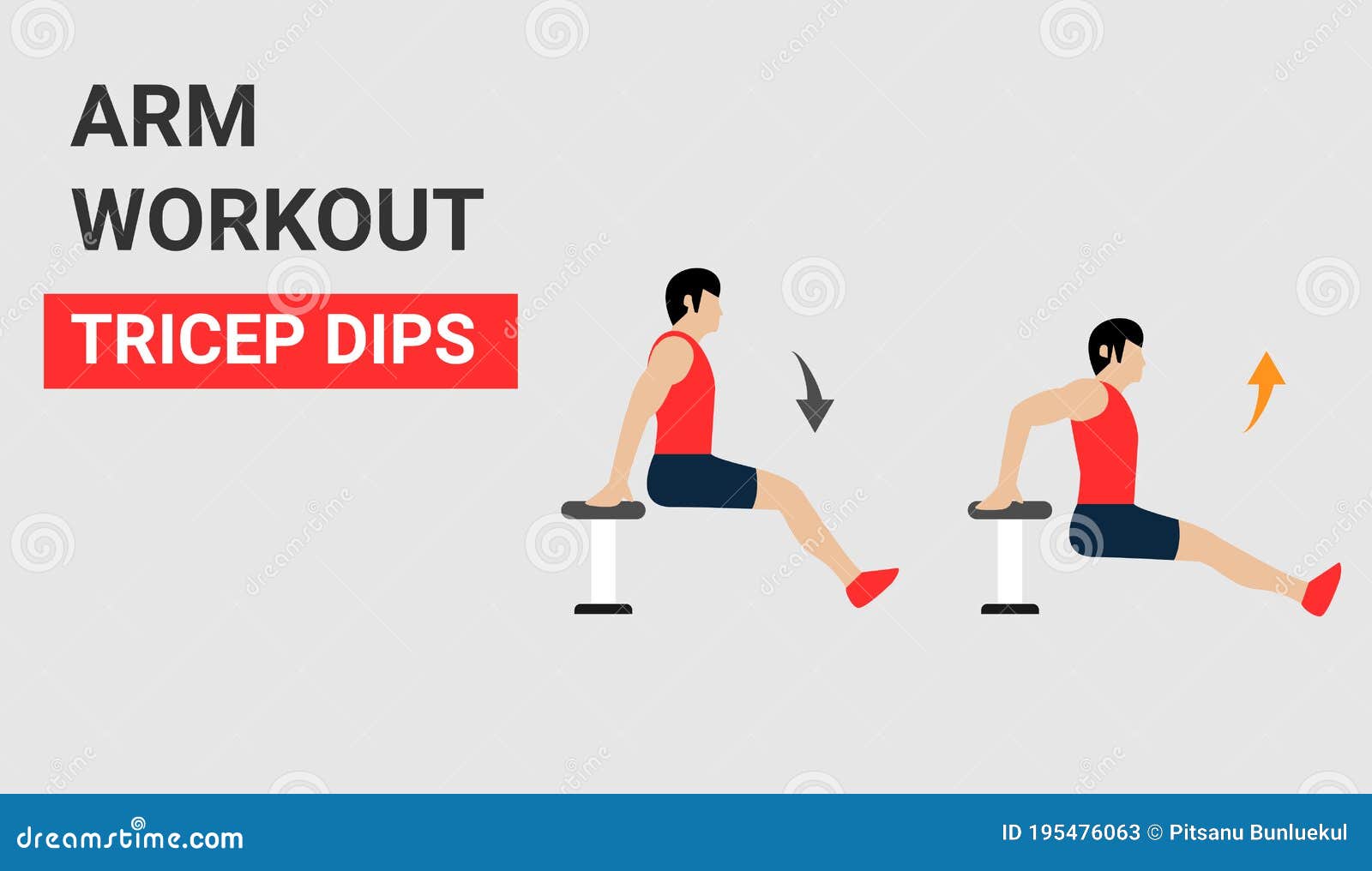 Fitness icon. tricep dips stock vector. Illustration of aerobic - 195476063