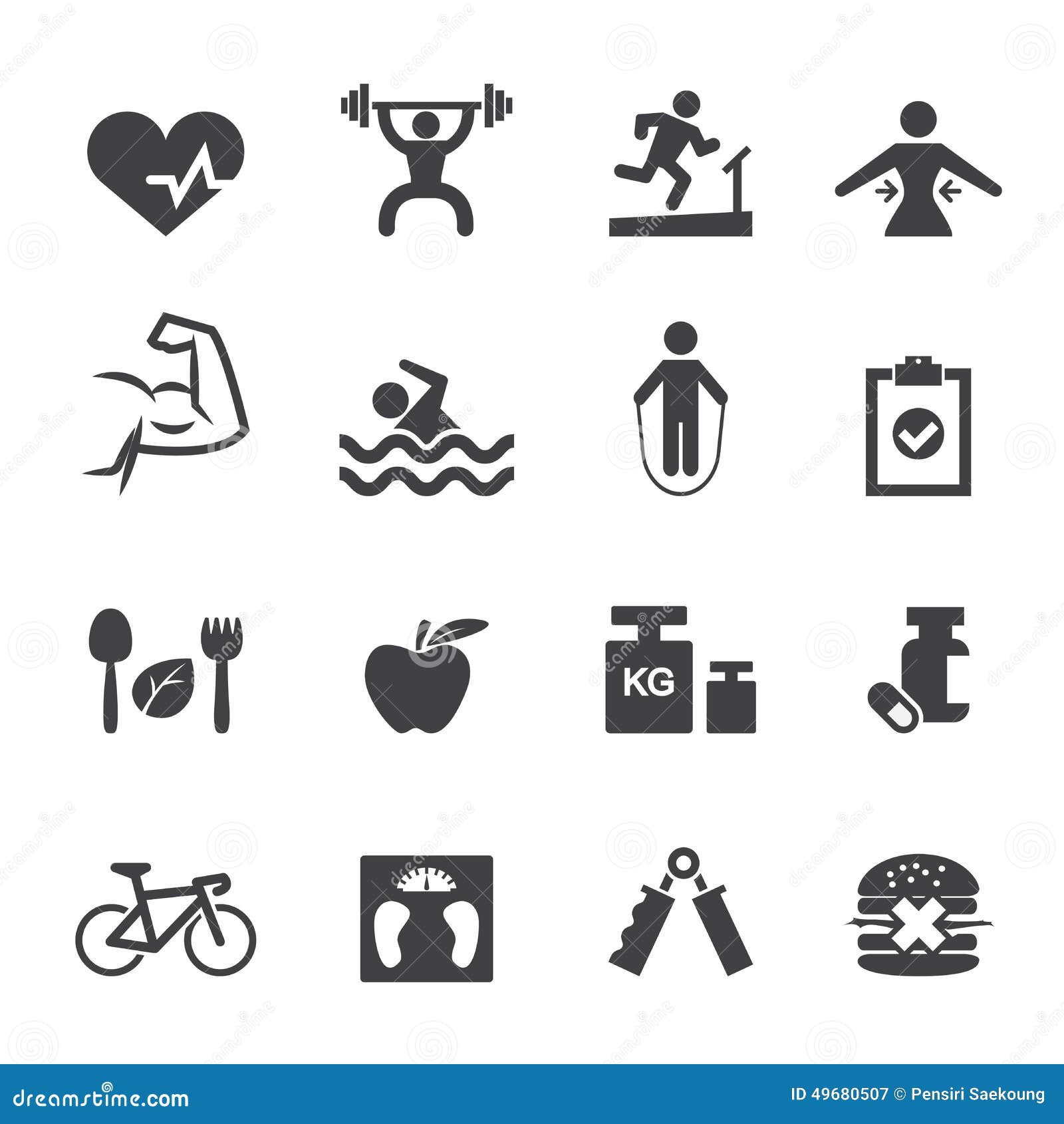 Fitness icon stock vector. Illustration of exercising - 49680507
