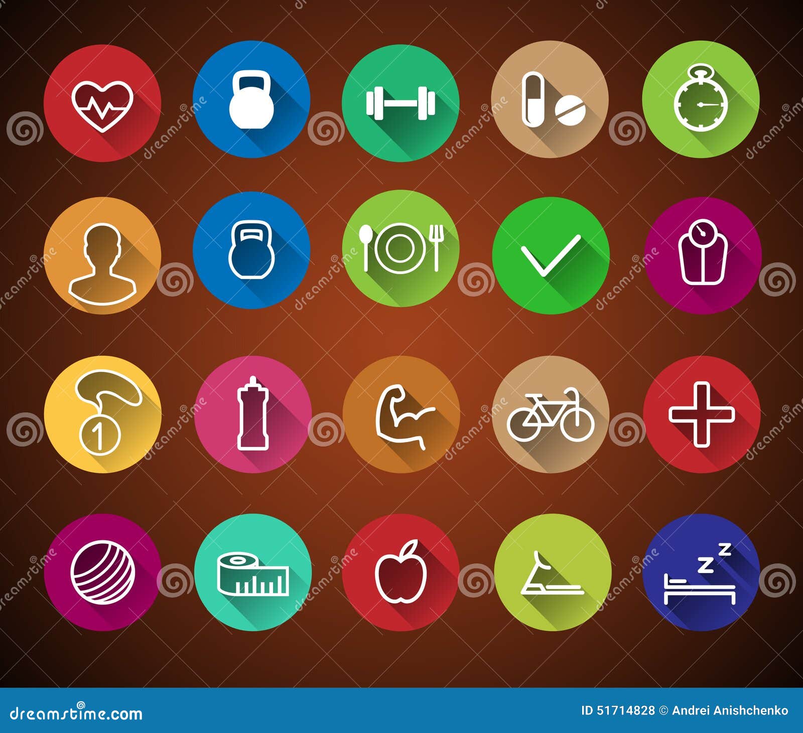 Fitness icons stock vector. Illustration of exercise - 51714828