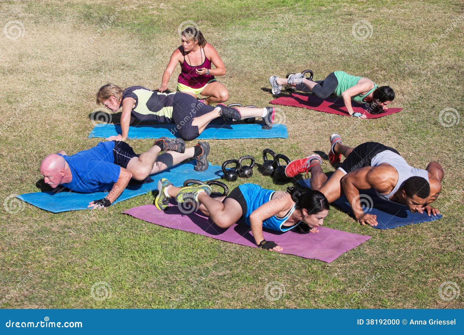 Fitness Instructor with Class Stock Photo - Image of female, active ...