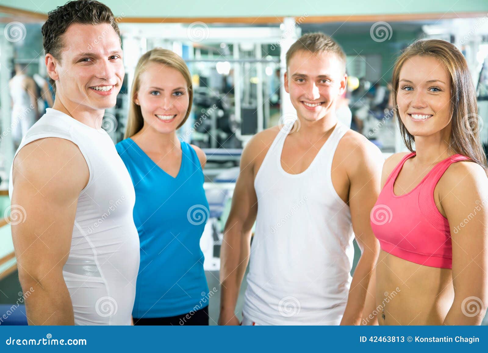 Fitness Instructor with Gym People Stock Image - Image of cardio, plan ...