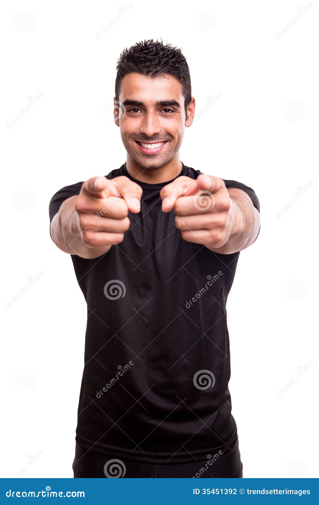 Fitness Instructor Pointing Stock Photo - Image of camera, advice: 35451392