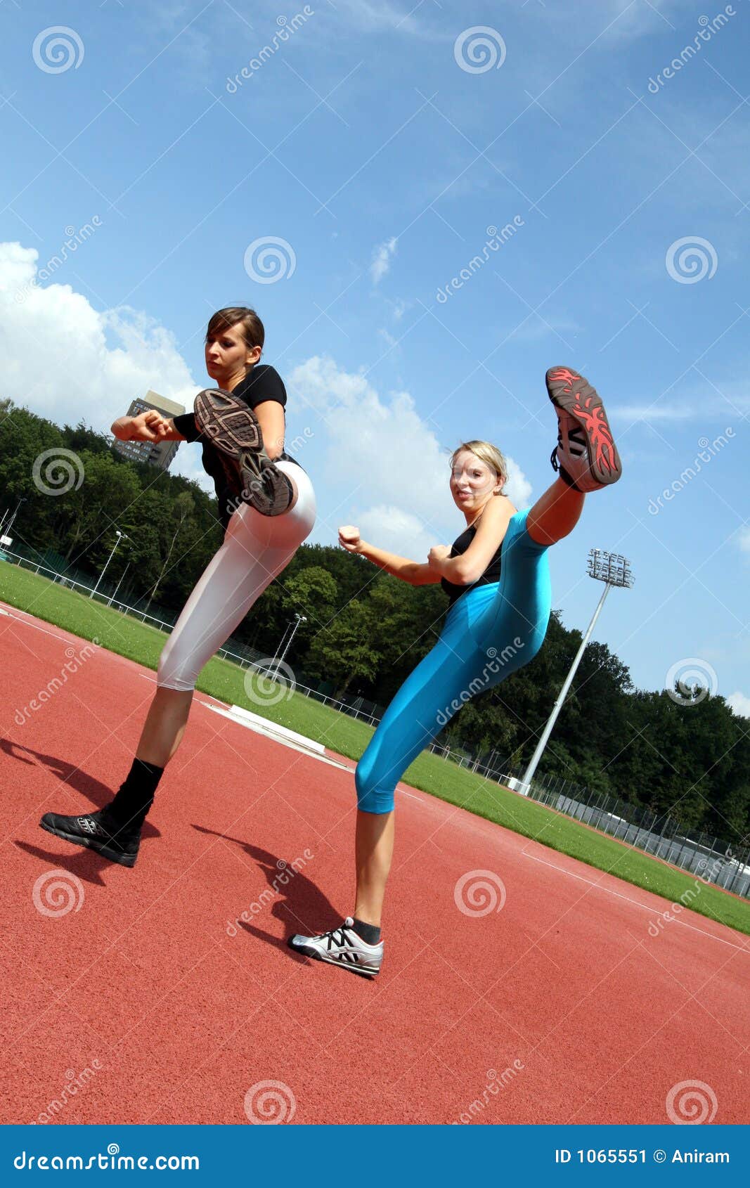 Fitness Kicking exercises stock image. Image of exercise - 1065551