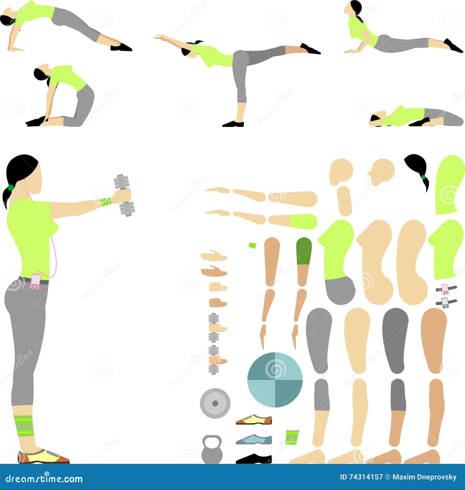 Fitness kit stock vector. Illustration of constructor - 74314157