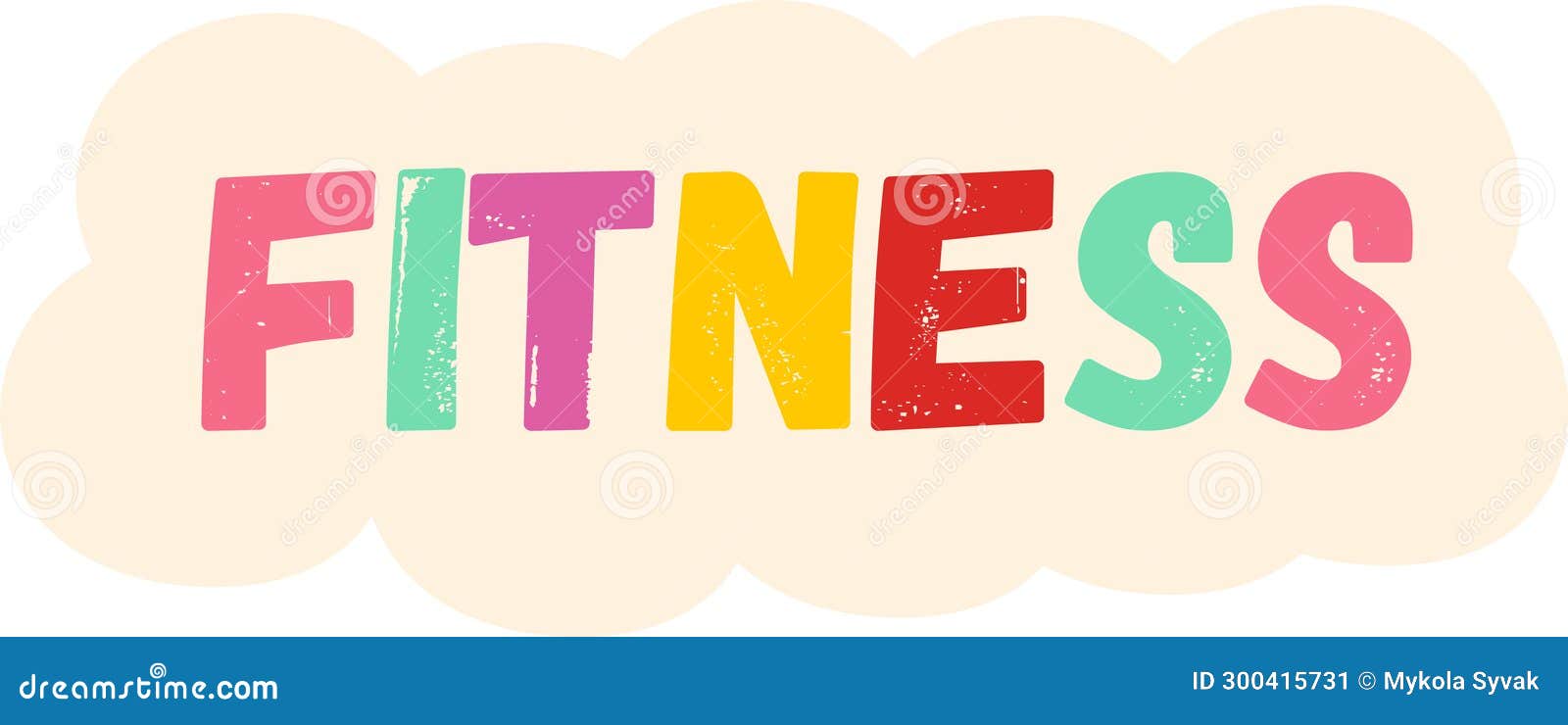 Fitness Lettering Sticker stock illustration. Illustration of text ...